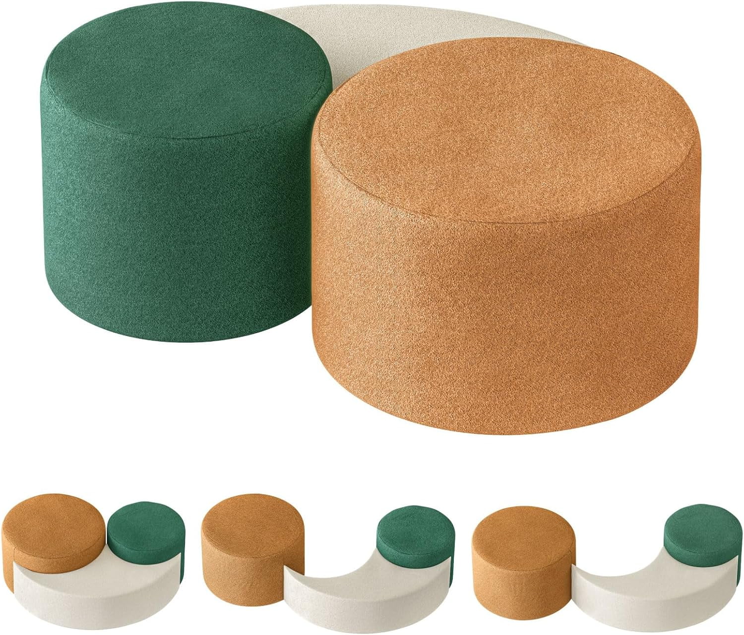 Johnear Novety 26 inch & 20 inch Large Ottoman Nesting Coffee Table for ...