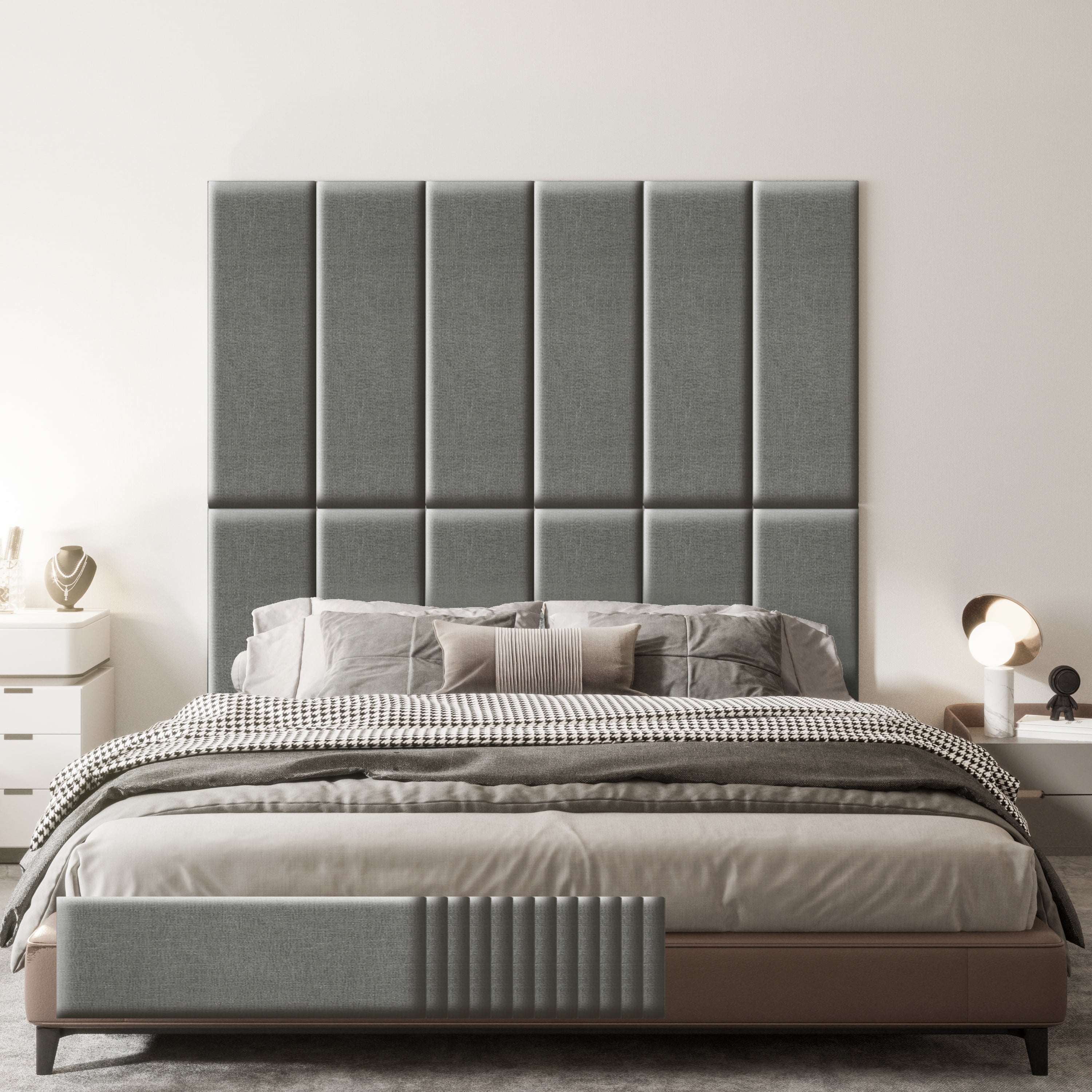 Johnear Peel and Stick Headboard for King Size Bed in Darkgray, Pack of ...