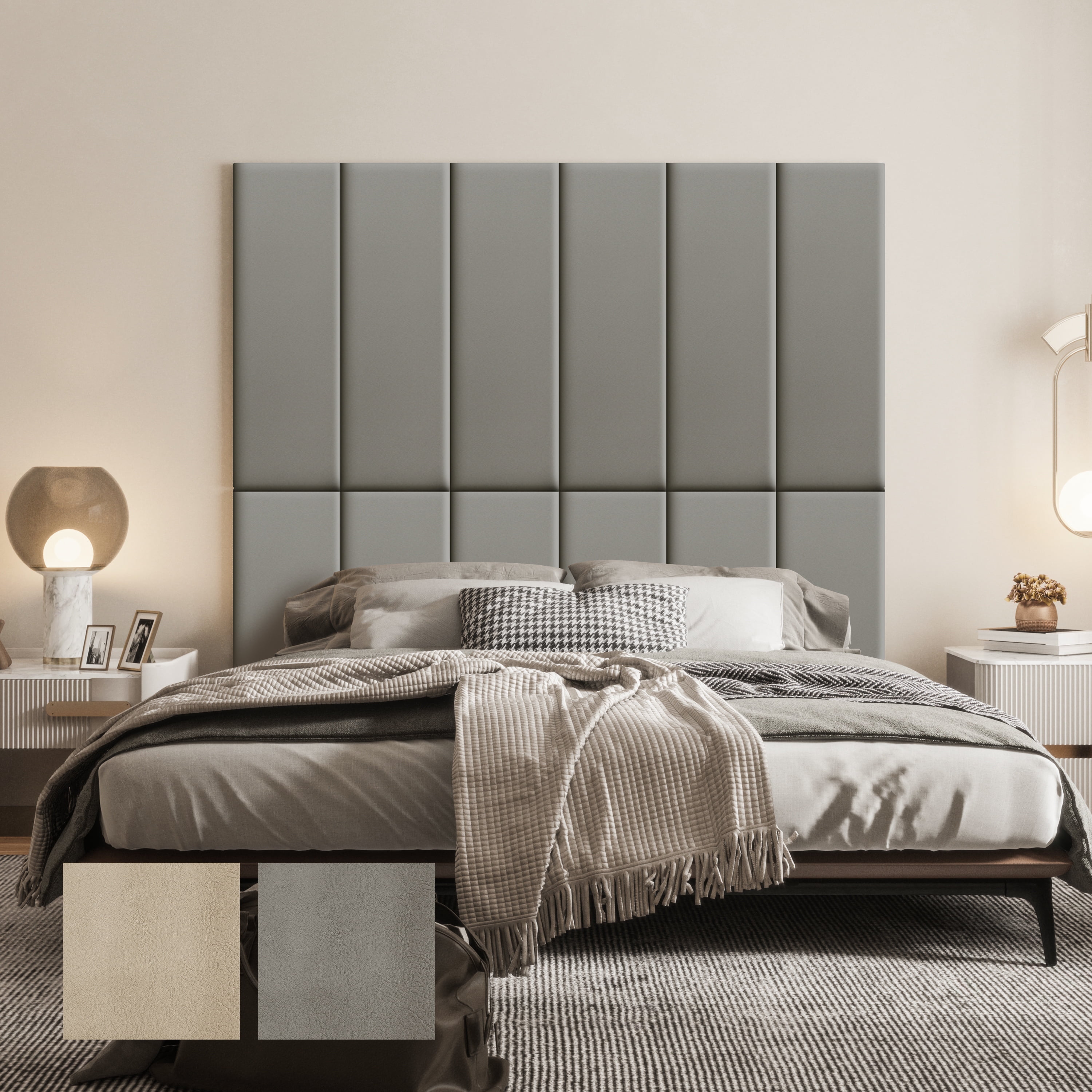 Johnear Peel and Stick Headboard for King Size Bed in Darkgray, Pack of ...