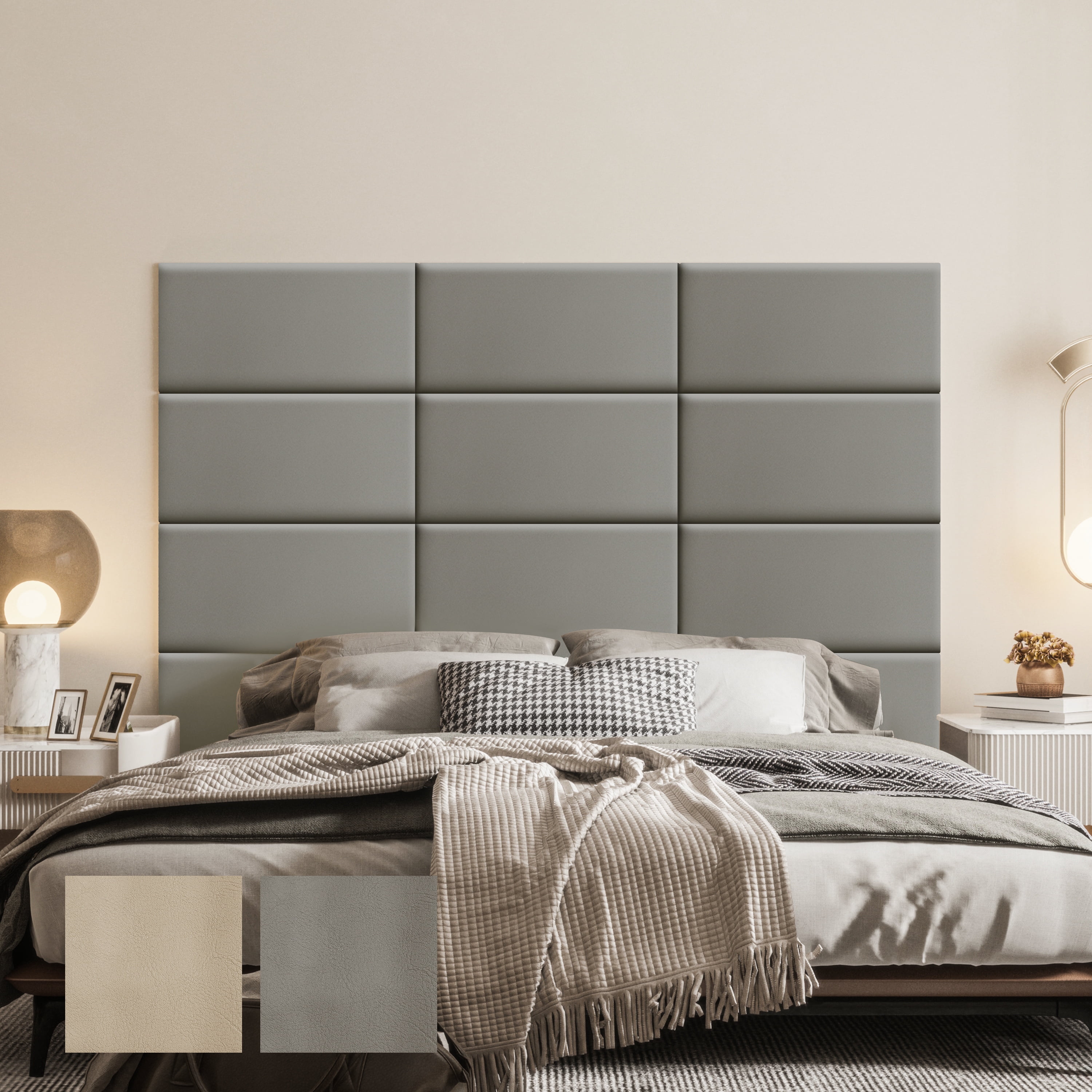 Johnear Peel and Stick Headboard for King Size Bed in Darkgray, Pack of ...