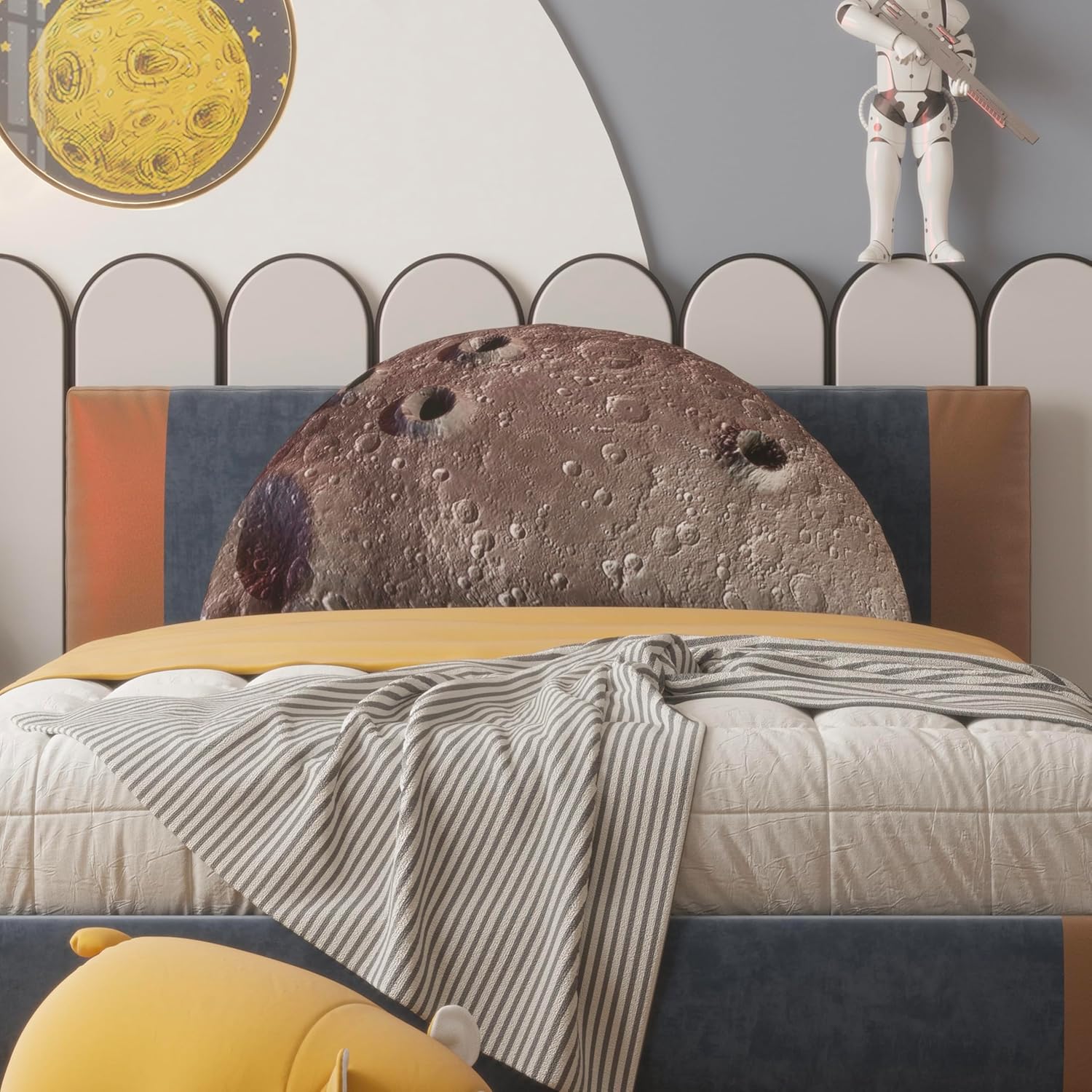 Johnear Twin Headboard Pillow for Kids,3D Simulated Earth MoonJupiter ...