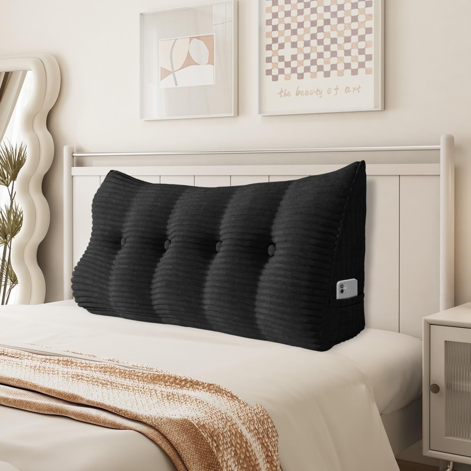 Johnear Wedge Pillow Heaboard Triangle Bolster Pillow for Sitting in ...