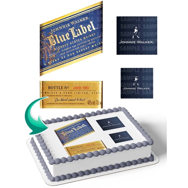Johnnie Walker Blue Label Edible Image Cake Topper Personalized ...