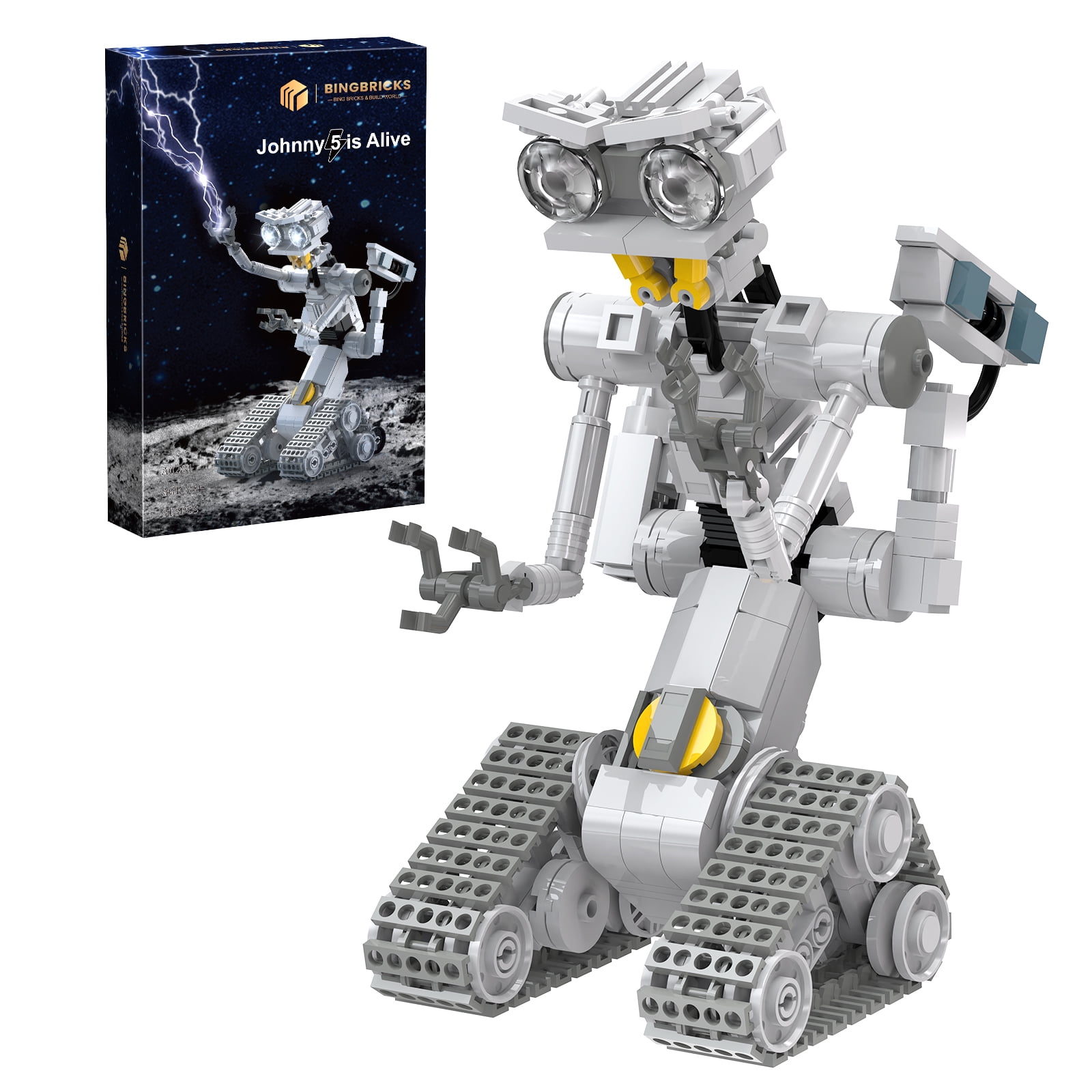 Johnny 5 Robot Building Block Set, Short Open Circuit Movie Johnny 5 ...