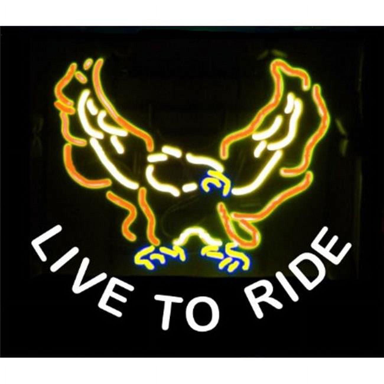 Johnny Austin Neon AN-0040 Live To Ride Eagle Neon Bar Sign - Walmart.com