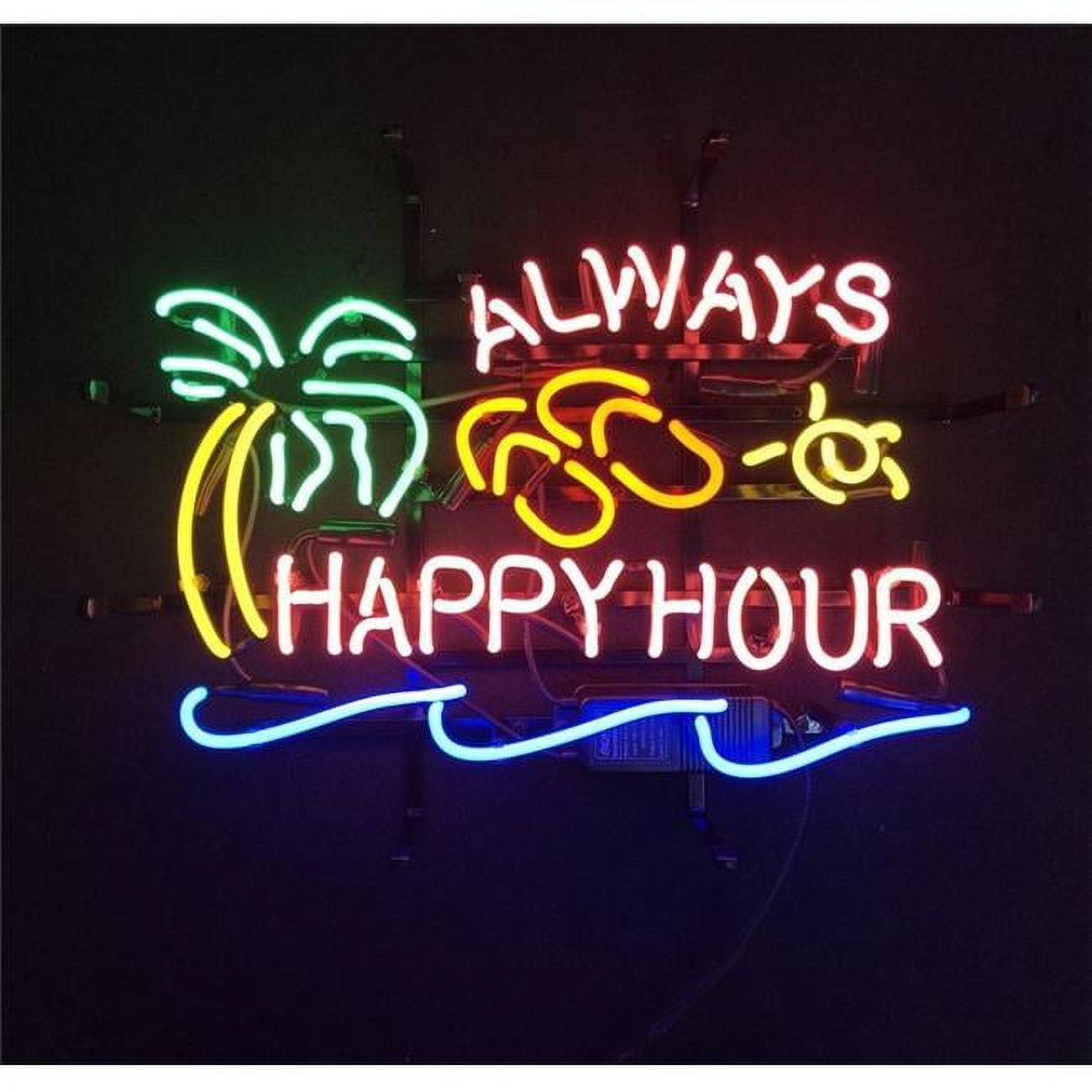 Johnny Austin Neon V-103 Always Happy Hour Neon Bar Sign - Walmart.com
