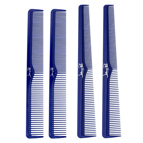 Johnny B Professional 4 Pack Carbon Cutting & Styling Combs for Barbers ...