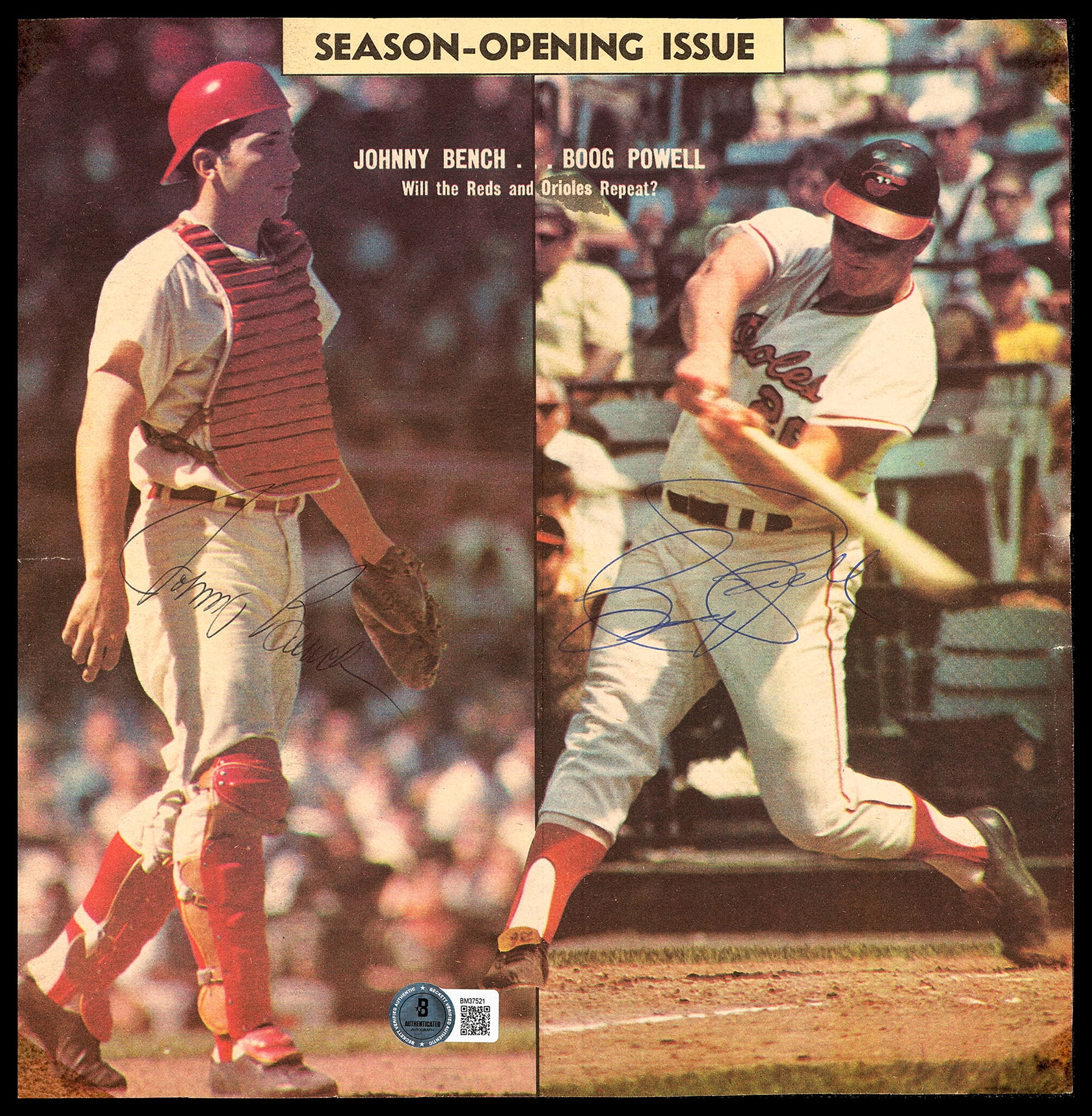 Johnny Bench & Boog Powell Autographed 10x10 Magazine Page Photo ...