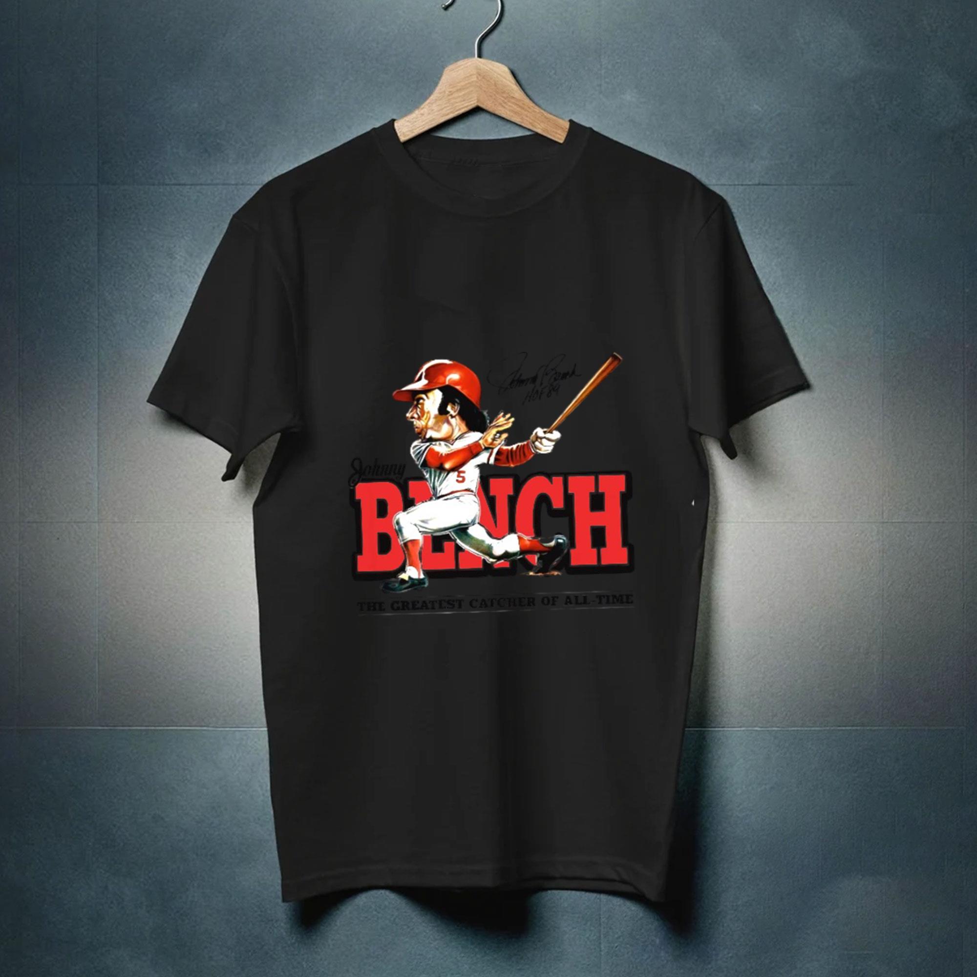 Johnny Bench Hall of Heroes T-shirt-removebg-preview - Walmart.com