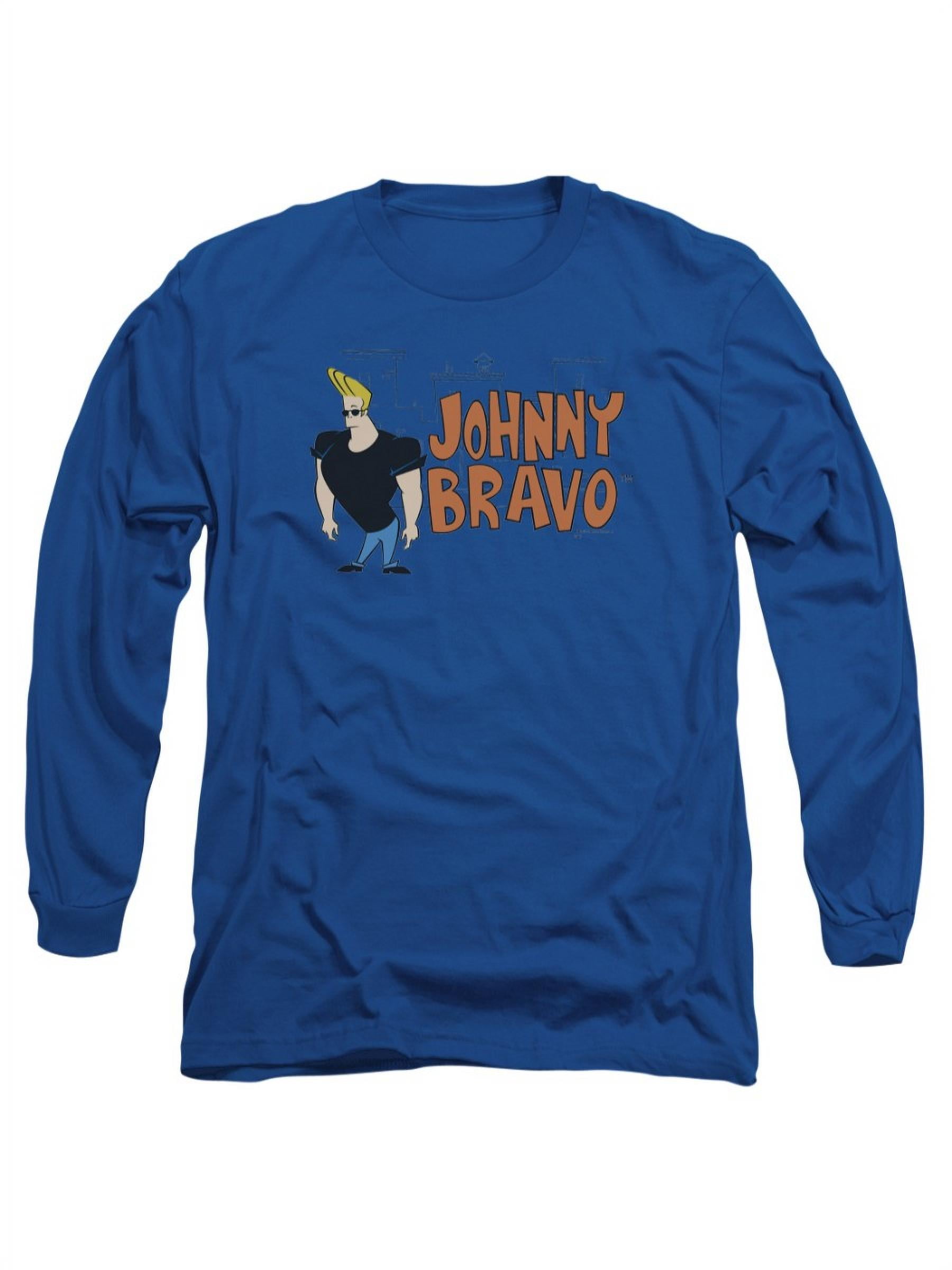 Johnny Bravo CN Cartoon TV Series Johnny Logo Adult Long Sleeve T-Shirt ...