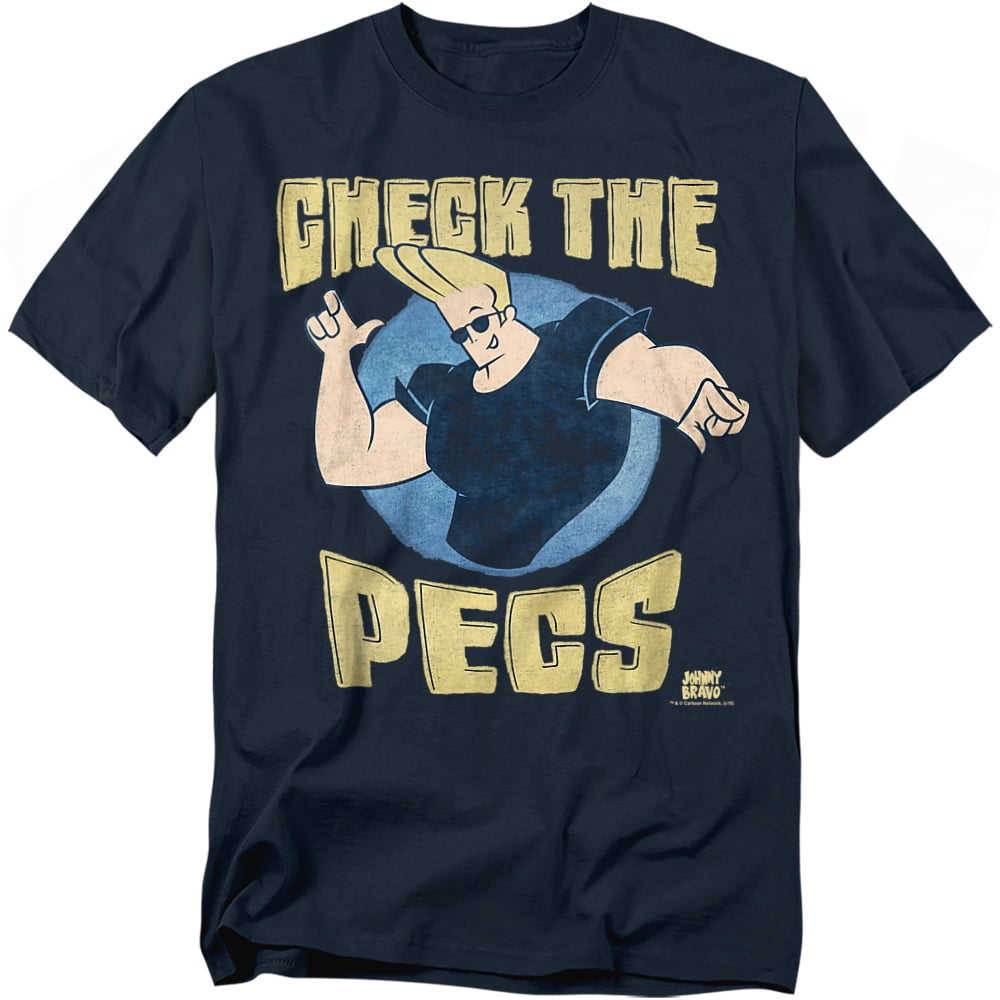Johnny Bravo Men's Check The Pects T-shirt Navy - Walmart.com