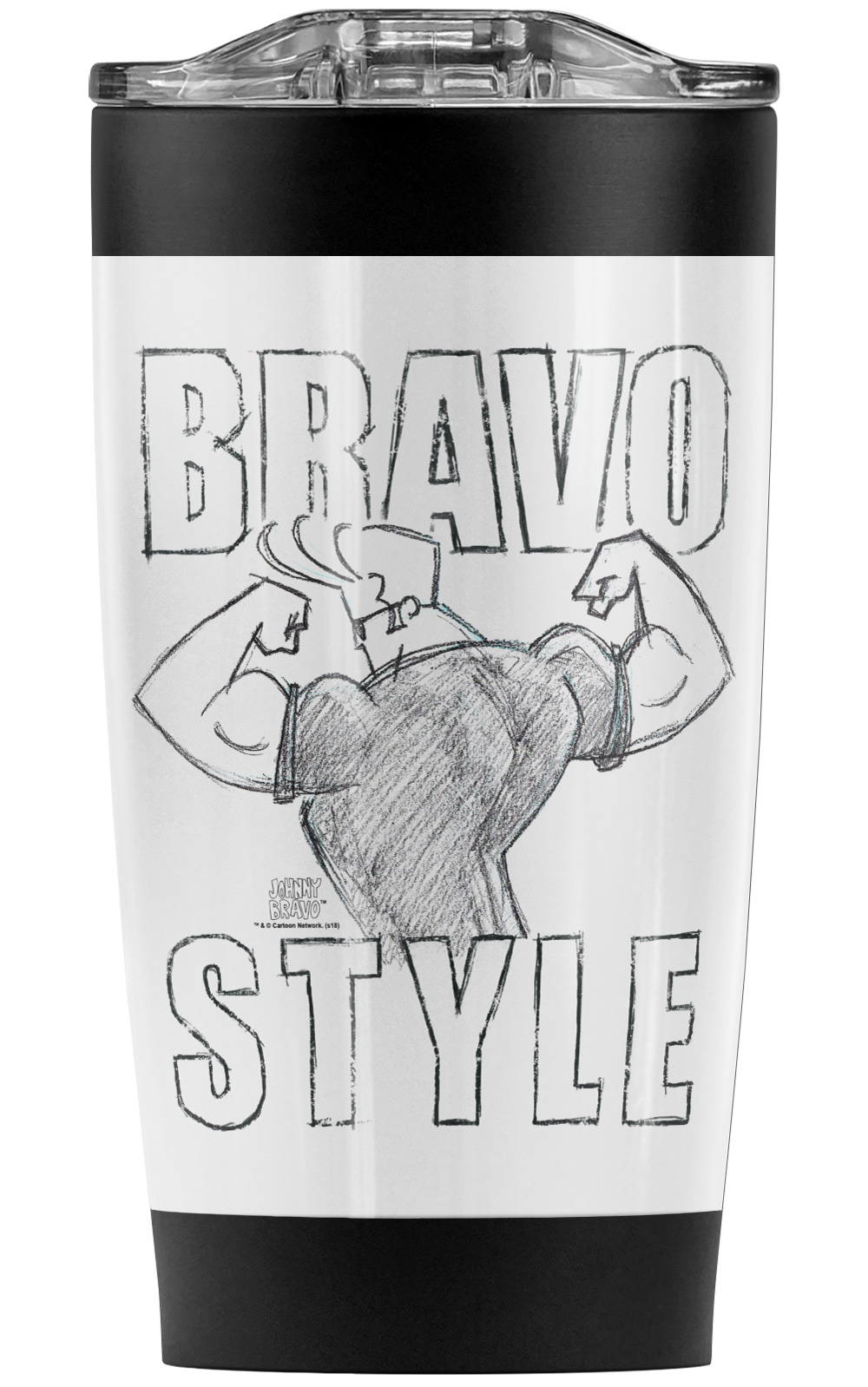 Johnny Bravo/Style Sketch Stainless Steel Tumbler 20 oz Coffee Travel ...