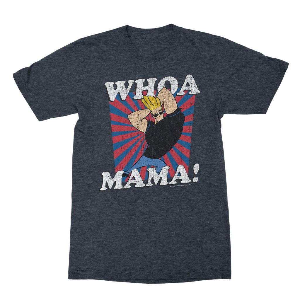Johnny Bravo Whoa Mama Navy Heather Adult T-Shirt - Walmart.com