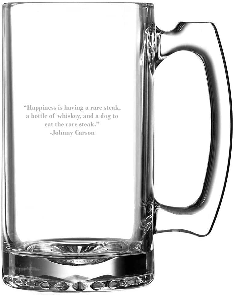 Johnny Carson Quotes By Some of The Greats! Etched 25oz Beer Mug ...