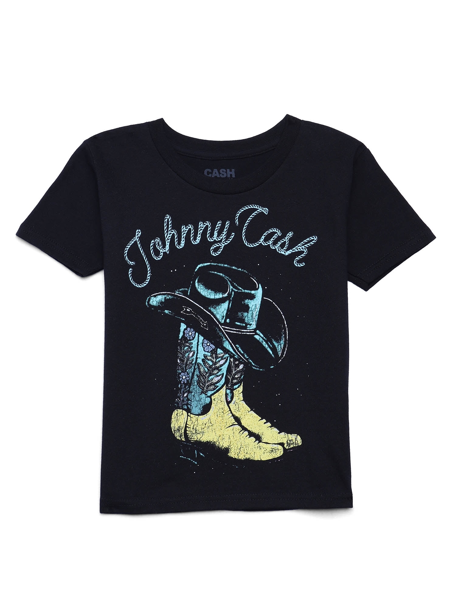 Johnny Cash Boys Boots Cotton Graphic Tee with Short Sleeves, Sizes 4 ...