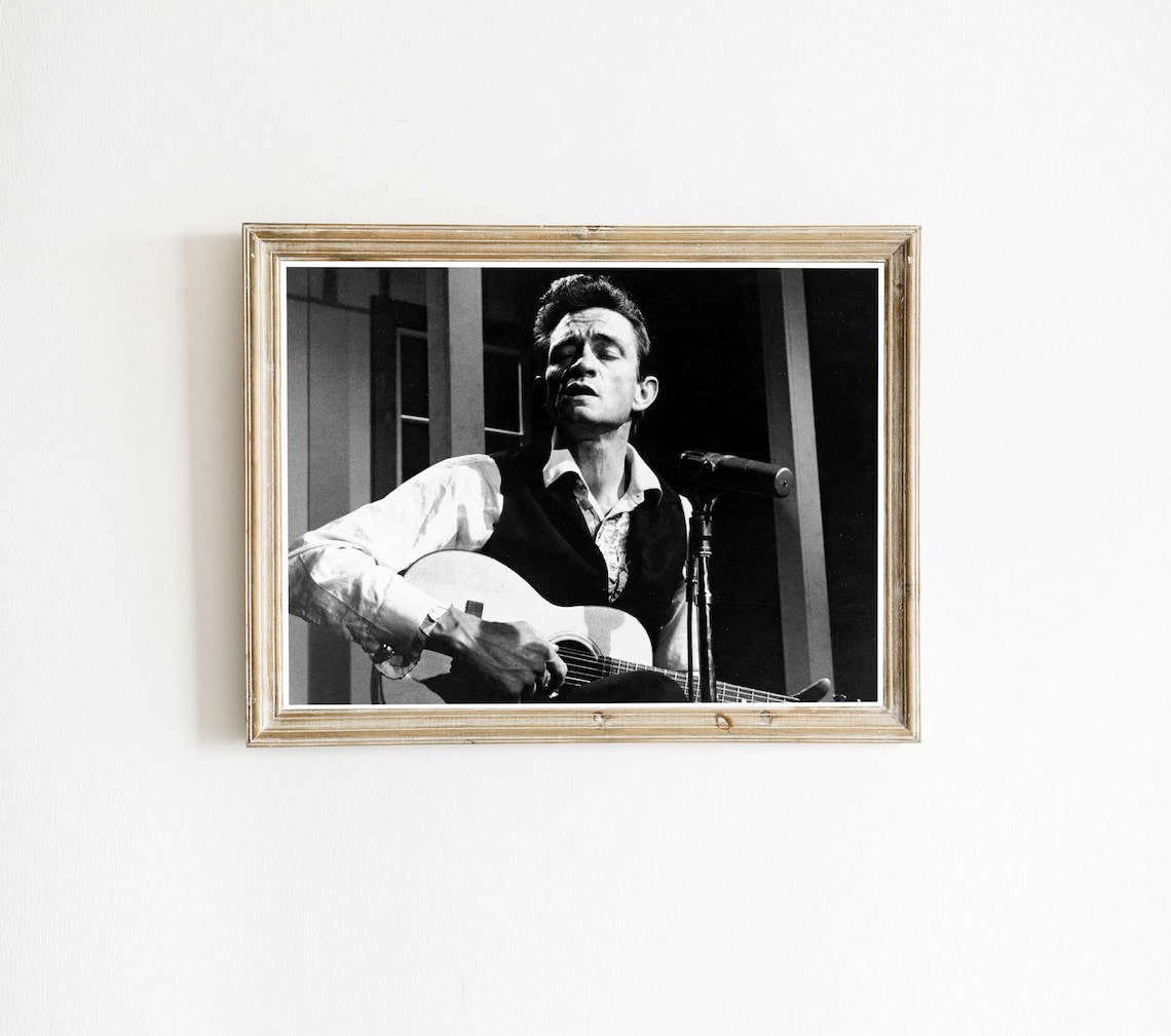 Johnny Cash, Country Music Art, Black And White, Johnny Cash Print ...