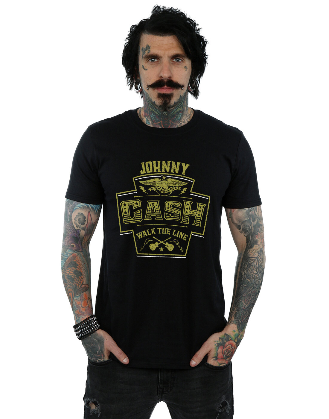 Johnny Cash Men's Line Label T-Shirt - Walmart.com