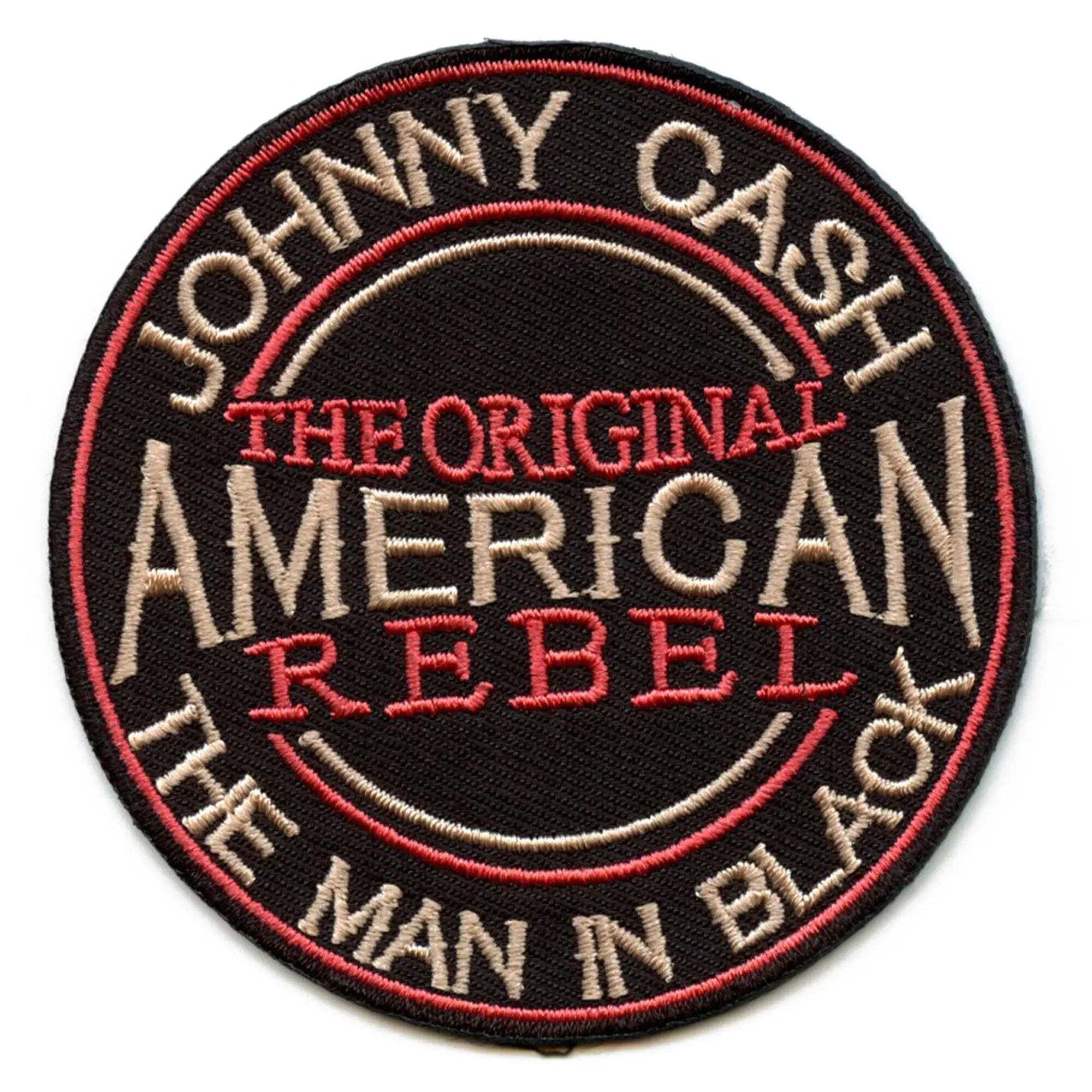 Johnny Cash Patch American Rebel new Official Black woven iron on 76 x ...
