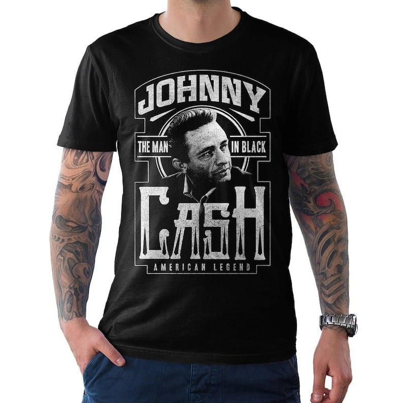 Johnny Cash The Man In Black T-Shirt / Men's Women's / Cotton Tee ...