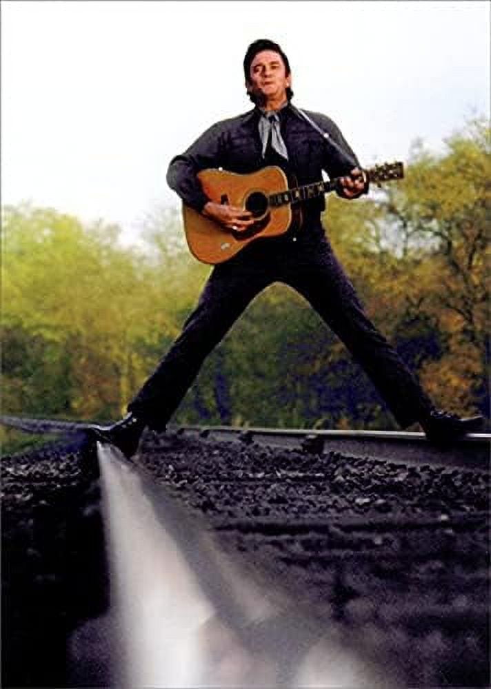 Johnny Cash With Guitar On Train Tracks America Collection Birthday ...