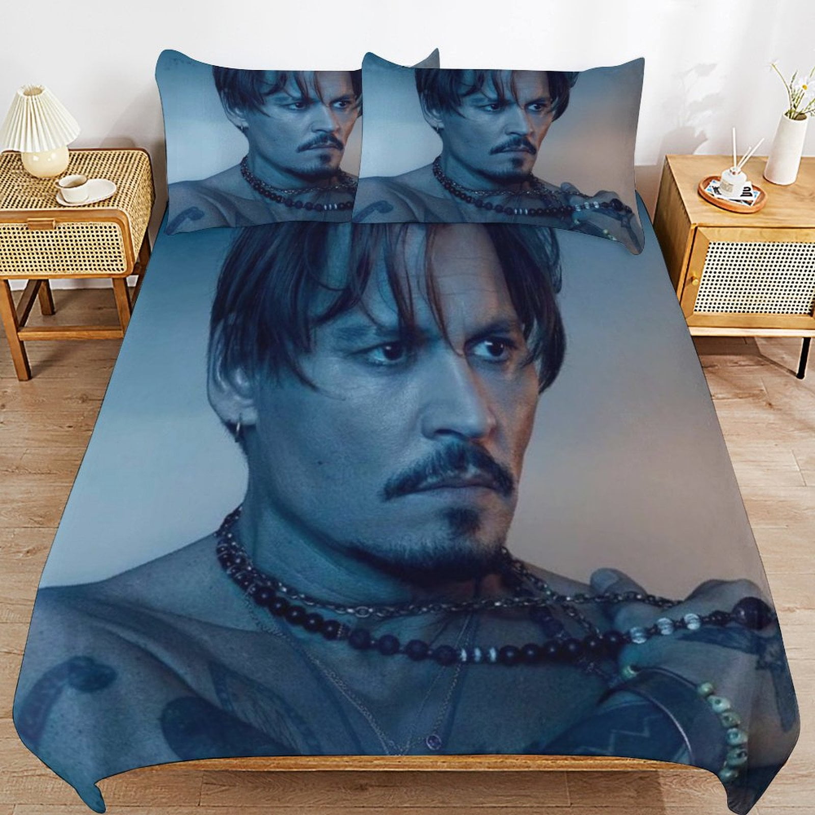 Johnny Depp 3 Pieces Bedding Set 3D Printed Lightweight Bed Quilt Set ...