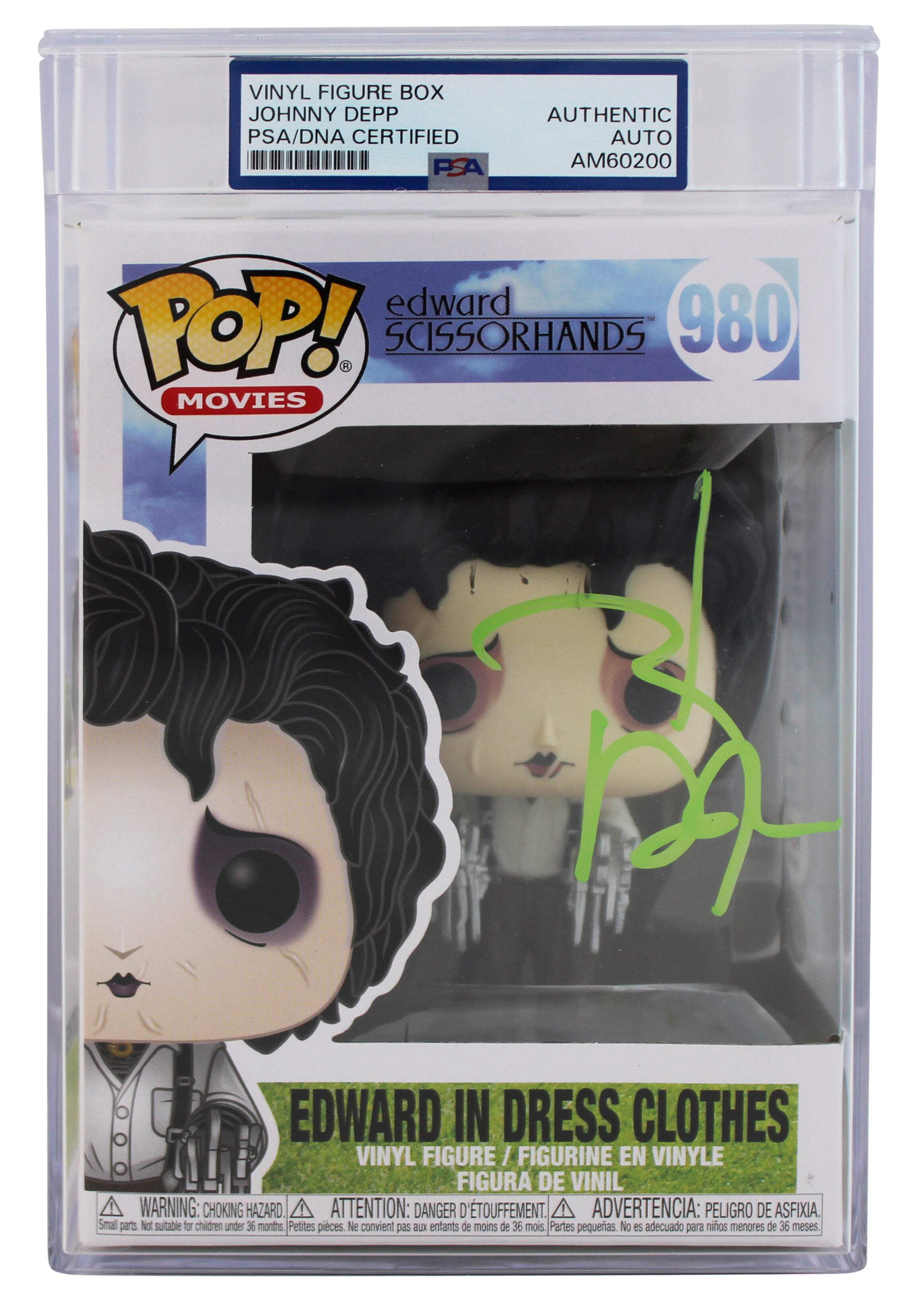 Johnny Depp Edward Scissorhands Signed #980 Funko Pop Vinyl Figure PSA ...