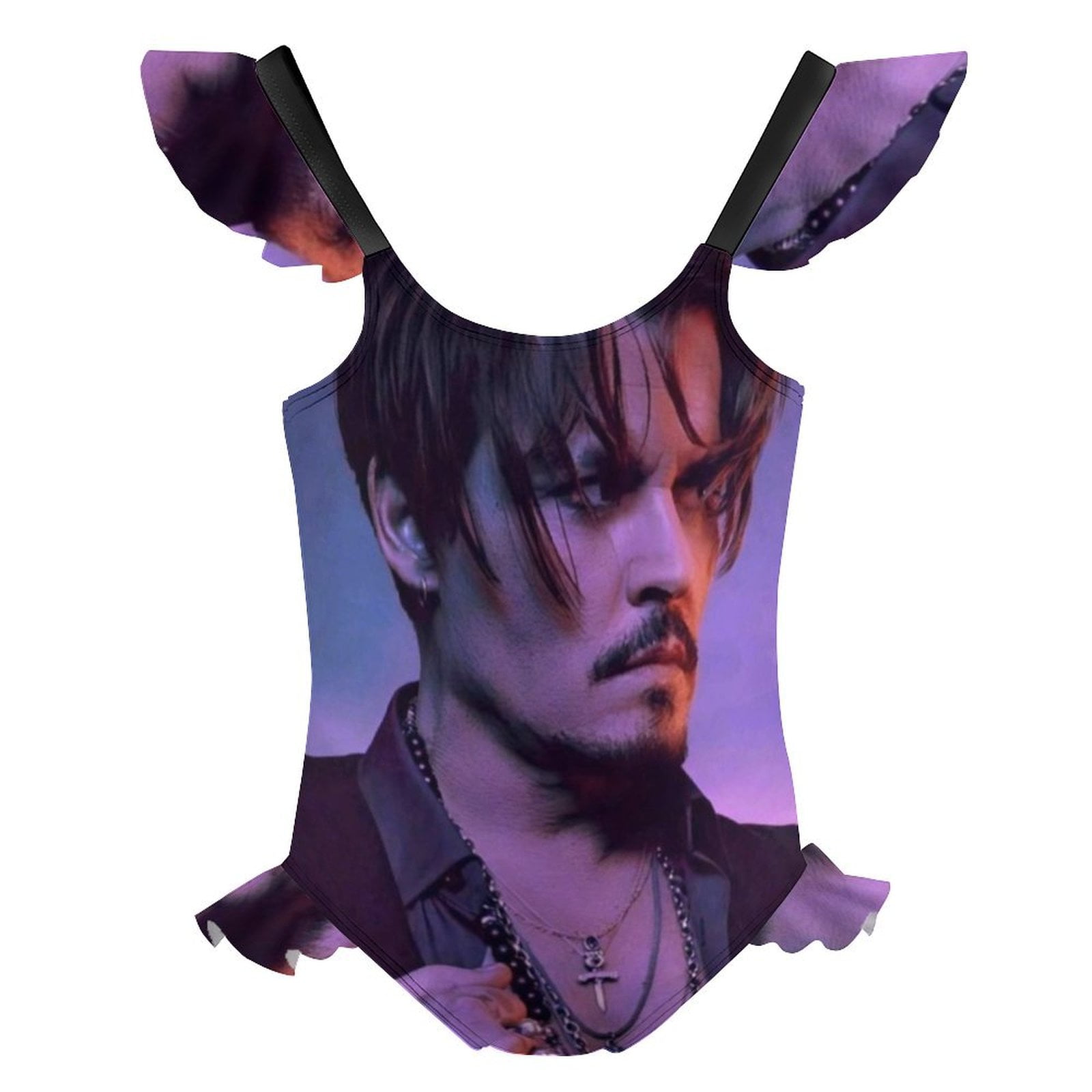 Johnny Depp Girls Swimsuit Ruffle One-piece Beachwear Kids Cute Swimwear Summer Bathing Suit 8 ...