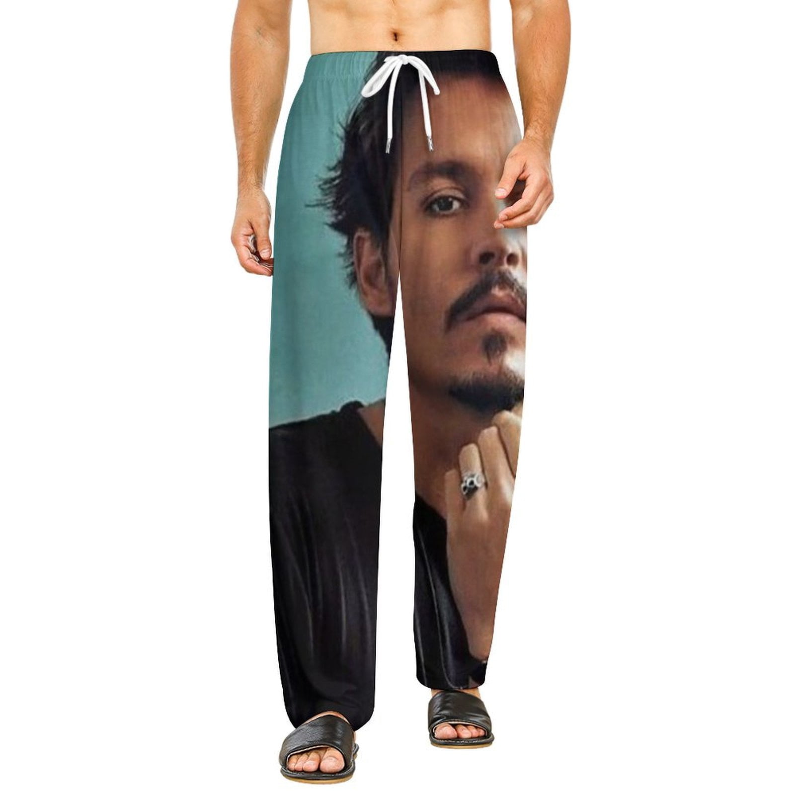 Johnny Depp Pajamas Pants 3D Printing Wide Leg PJ Pant Loungewear ...