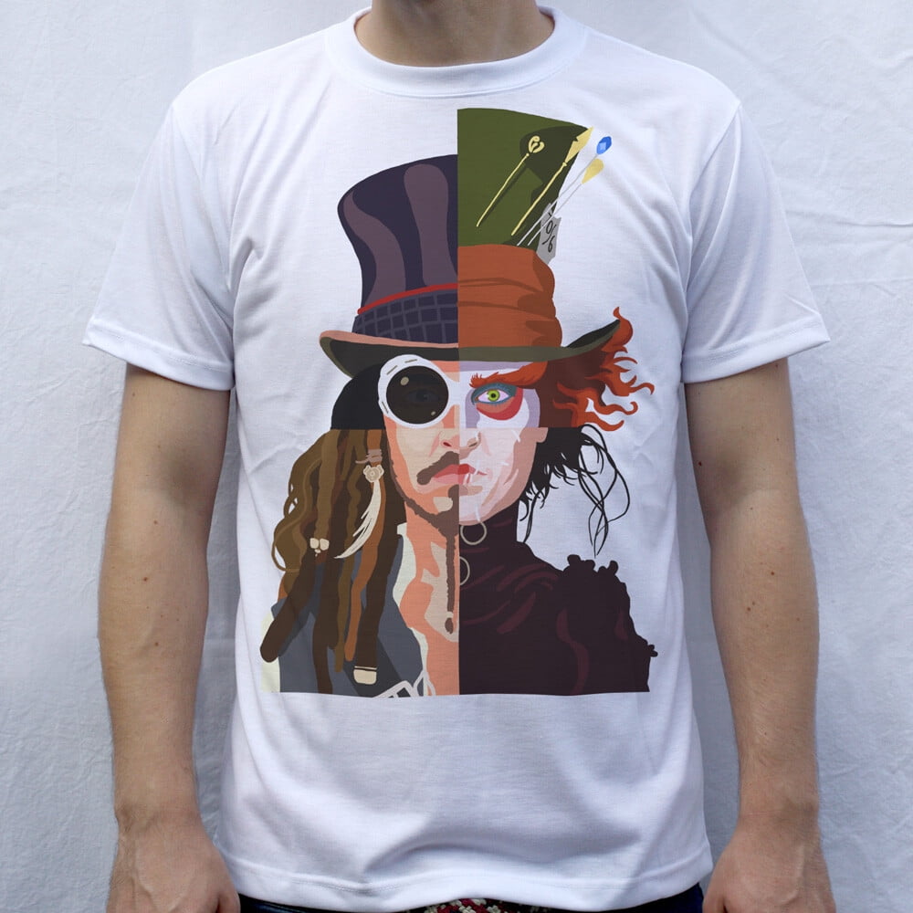 Johnny Depp T-Shirt, Willy Wonka, Mad Hatter, Jack Sparrow, Edward ...
