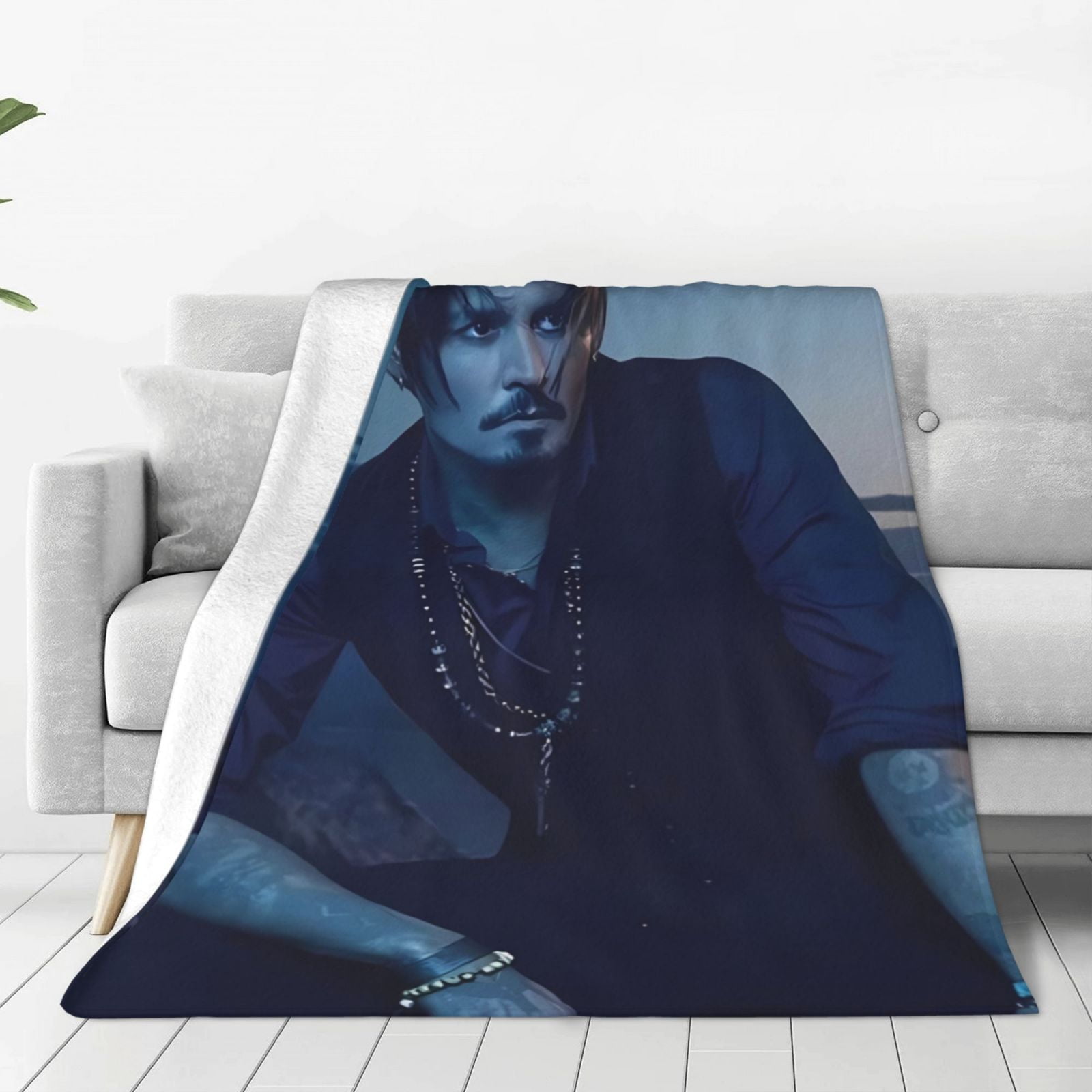 Johnny Depp Throw Blanket Couch Bed Sofa Soft Lightweight Warm Cozy Flannel Fleece Bed Blanket
