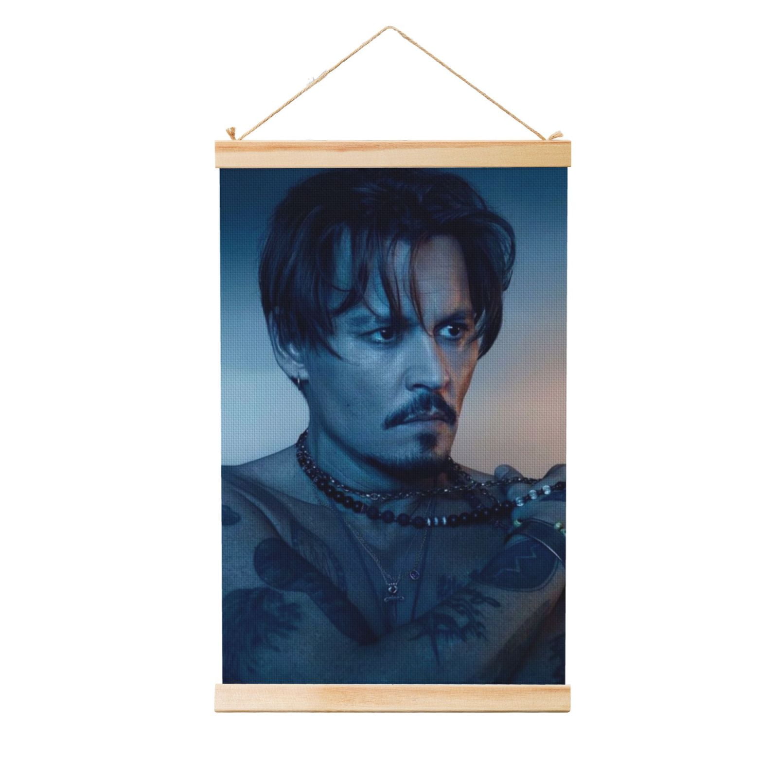 Johnny Depp Wooden Shaft Hanging Poster Home Decor Poster Wall Art ...