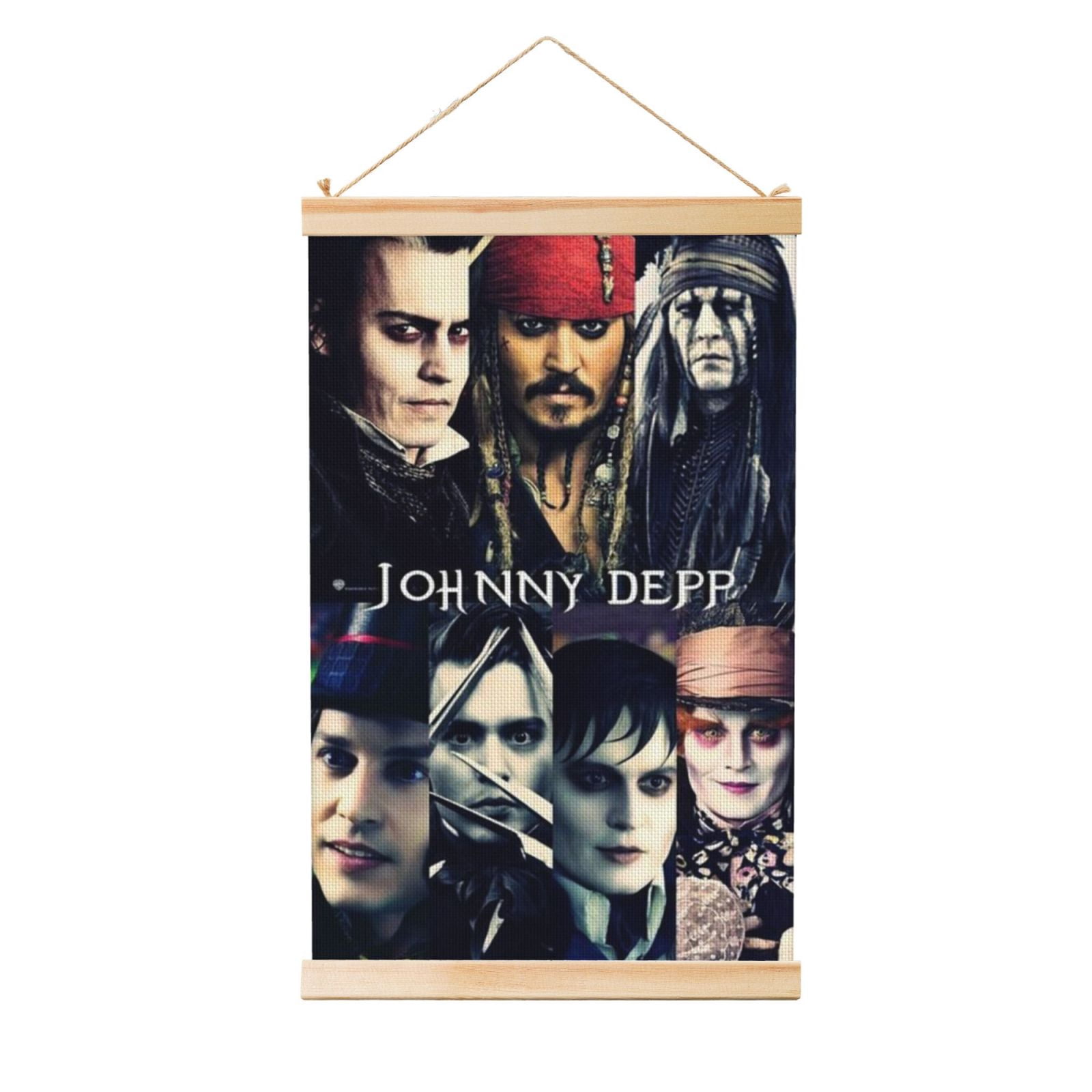 Johnny Depp Wooden Shaft Hanging Poster Home Decor Poster Wall Art ...