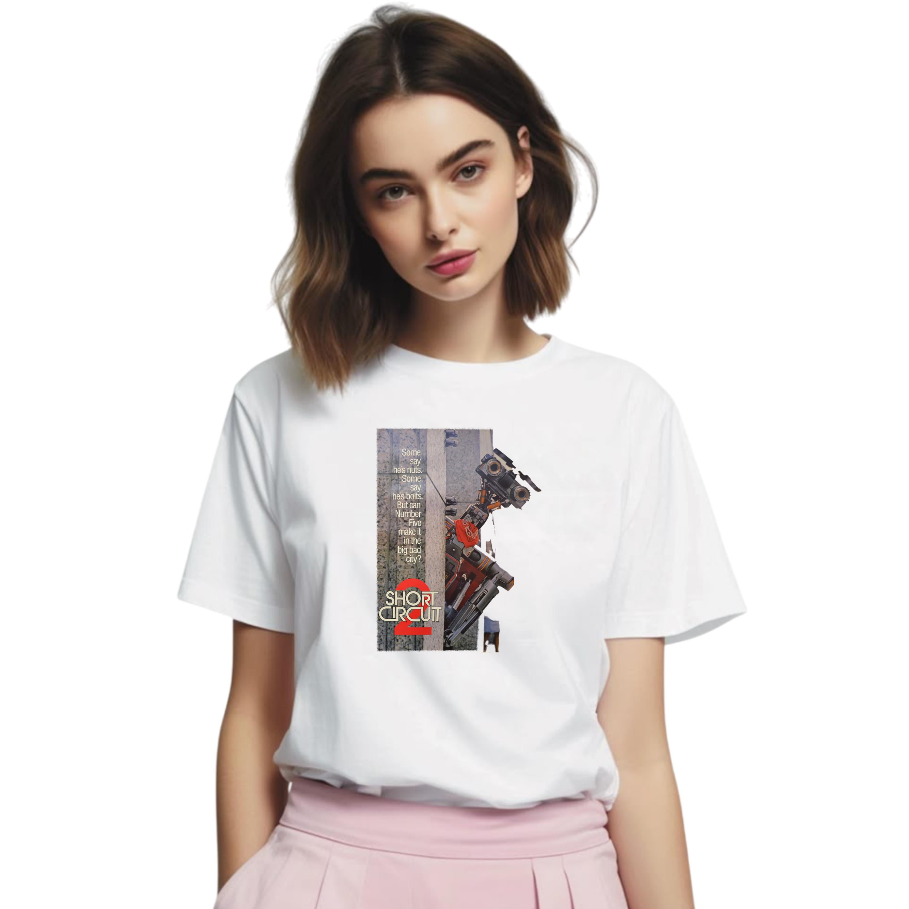 Johnny Five T-shirt with Retro Short Circuit Poster-Inspired Robot ...