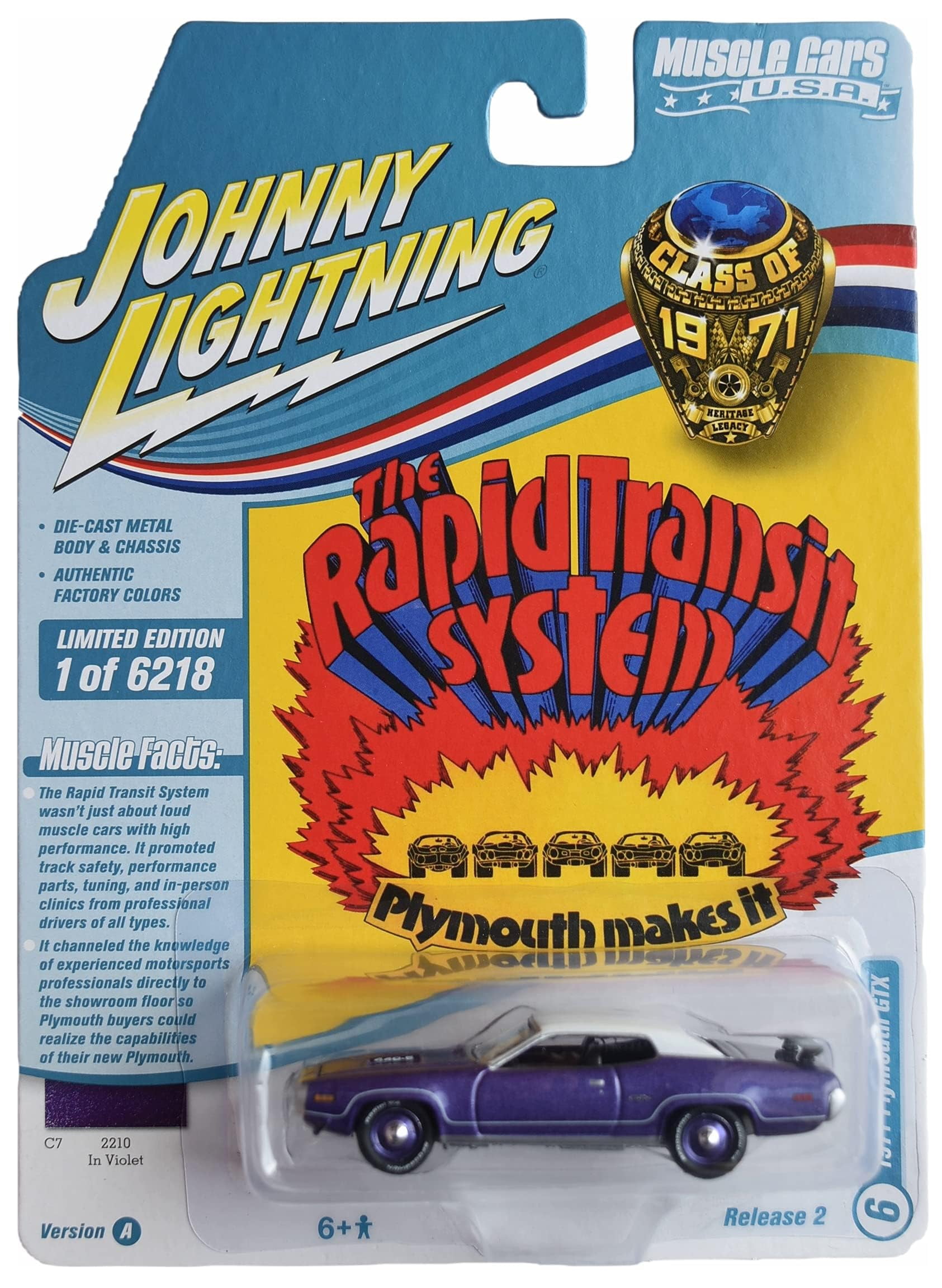 Johnny Lightning 1971 Plymouth GTX, Muscle Cars [Violet] Class of 1971 ...