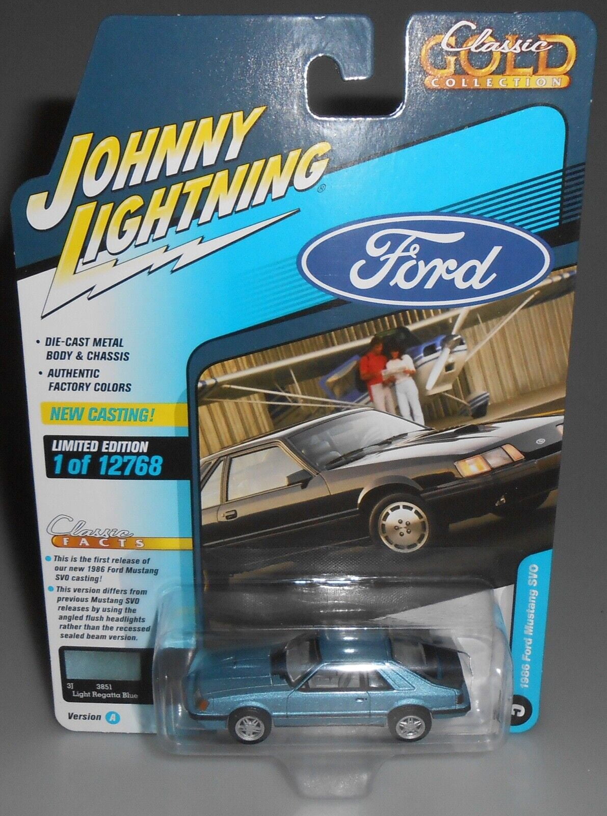 Johnny Lightning 1986 Ford Mustang SVO 1/64 - Light Regatta Blue, Serie ...