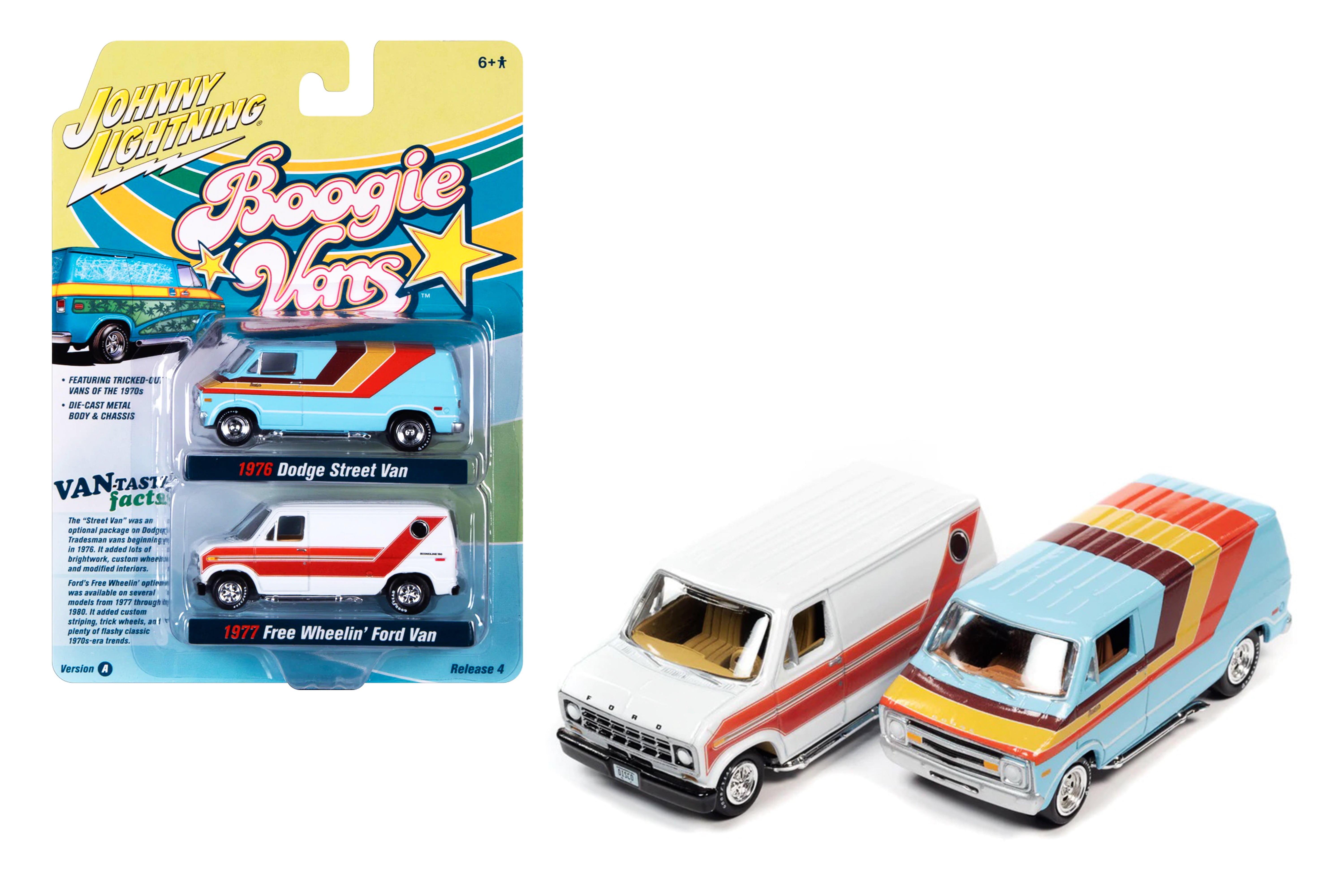 Johnny Lightning Boogie Vans 1976 Dodge 1977 Ford Version A - Walmart.com