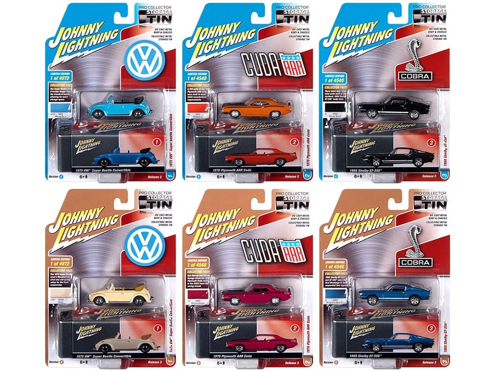 Johnny Lightning Collector's Tin 2020 Set of 6 Cars Release 3 1/64 ...
