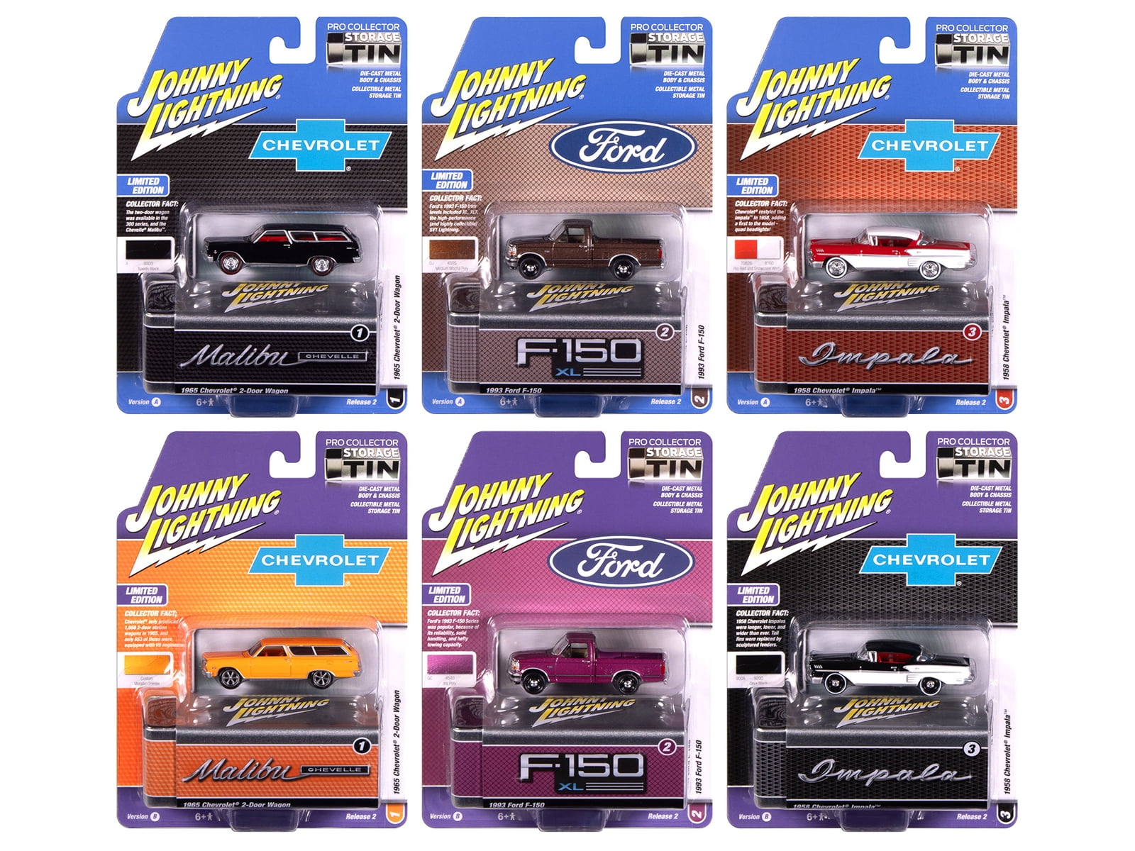 Johnny Lightning Collector's Tin 2025 Set of 6 Cars Release 2 Limited ...