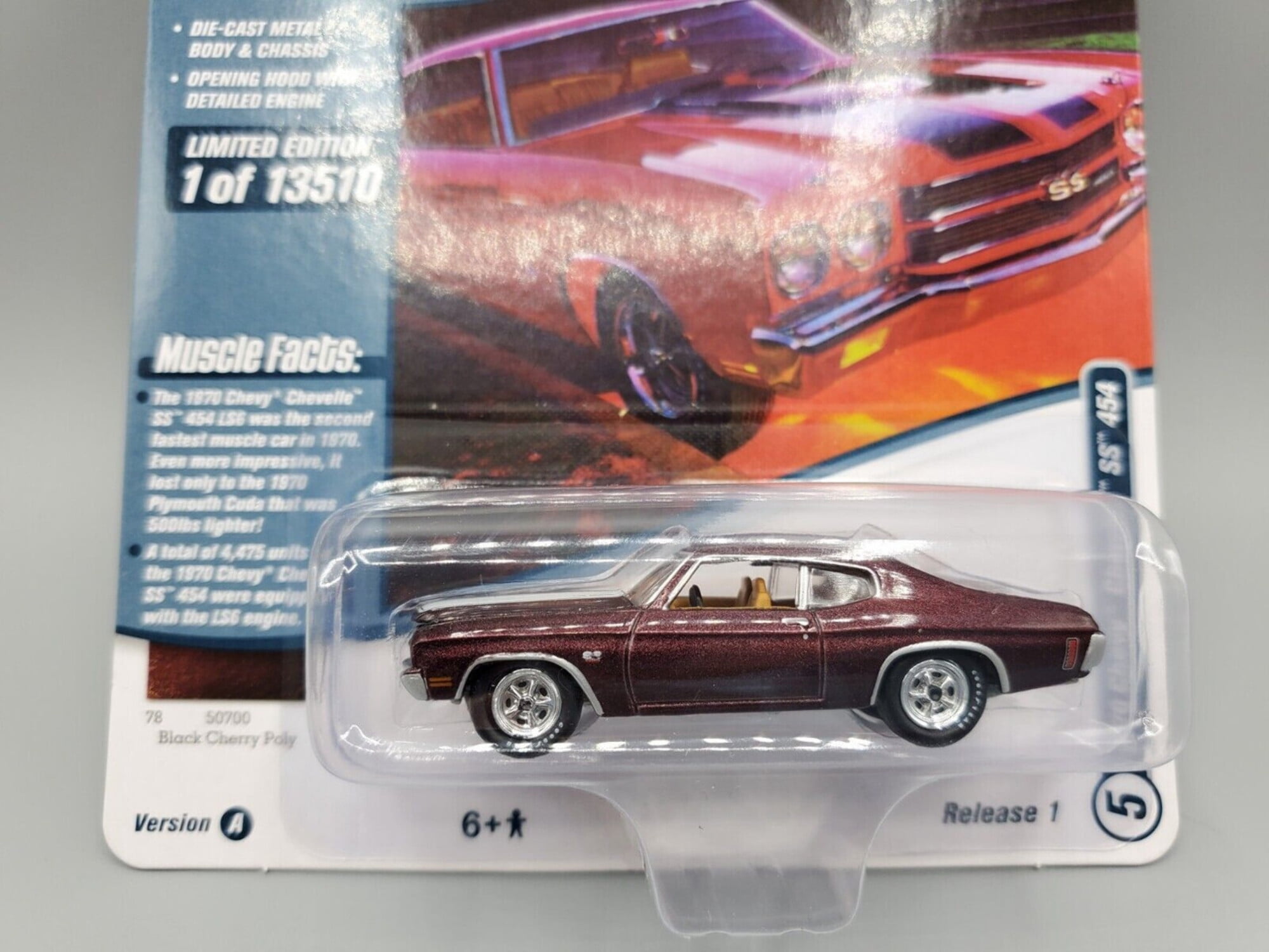 Johnny Lightning JLMC029 Muscle Car VER A 1970 Chevy Chevelle SS Cherry ...