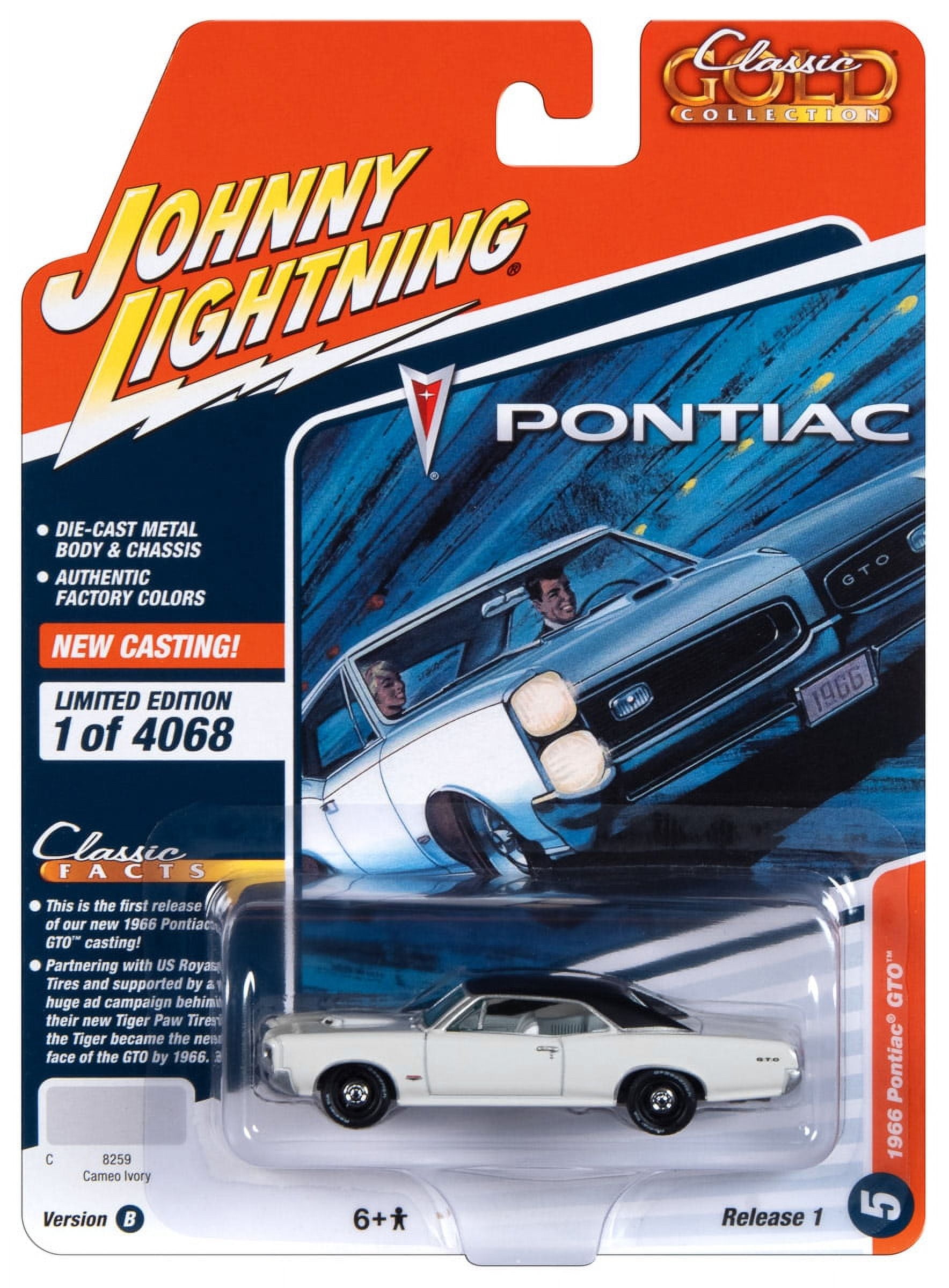 1966 Pontiac GTO Cameo Ivory Johnny Lightning - Walmart.com