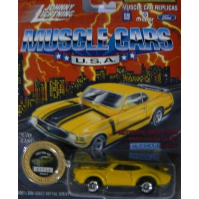 1969 Olds 442 Yellow Muscle Car with Collector Coin - Limited Edition ...