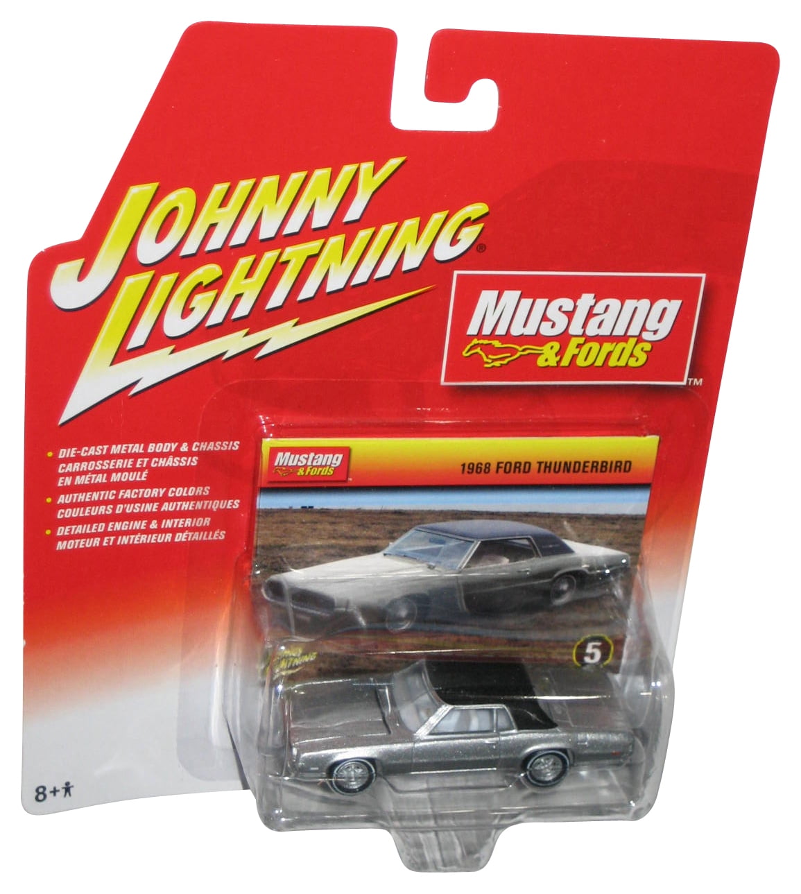 Johnny Lightning Mustang & Fords 1968 Ford Mustang Silver Toy Car ...