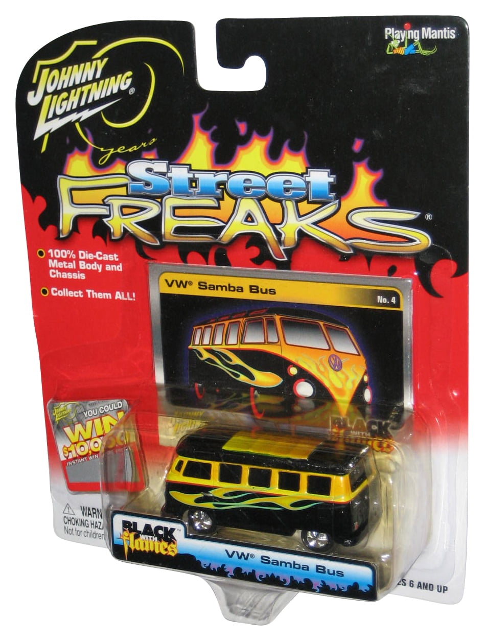Johnny Lightning Street Freaks (2004) Black & Yellow VW Samba Bus Toy ...