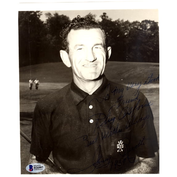 Johnny Revolta Autographed 7.5x9 Photo "Best Wishes" Beckett BAS # ...