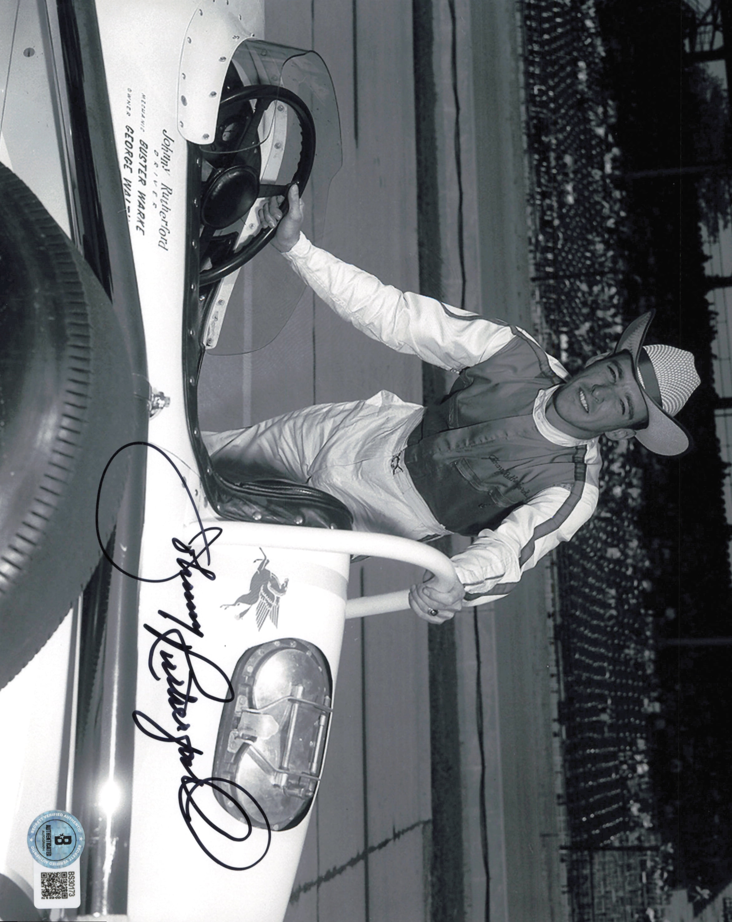 Johnny Rutherford Autographed 8x10 Photo Indy Car Beckett BAS QR # ...
