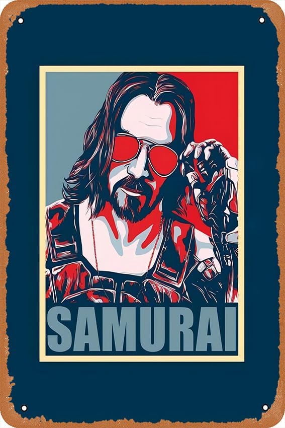 Johnny Silverhand Poster Retro Metal Tin Sign 8x12 Inch Home Bar Man ...