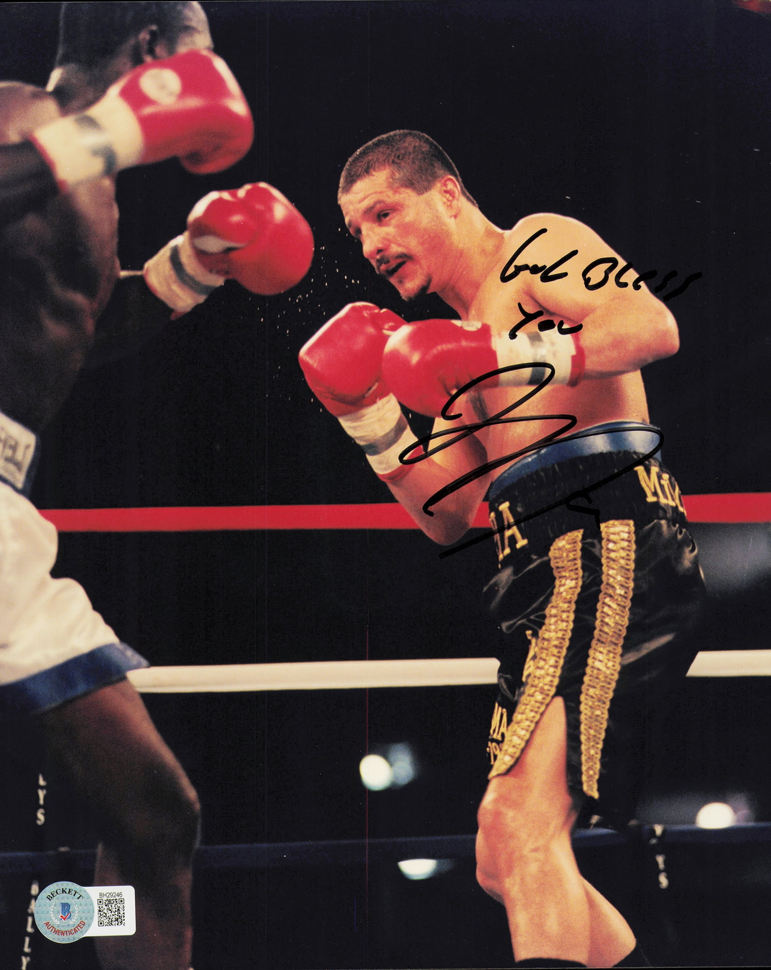 Johnny Tapia Autographed 8x10 Photo "God Bless You" Beckett BAS QR # ...