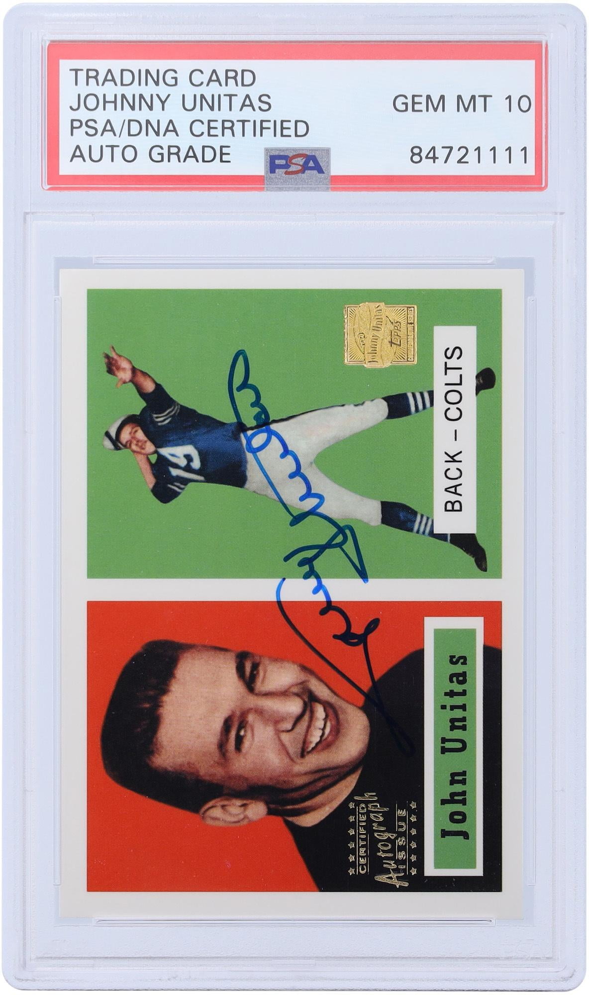Johnny Unitas Baltimore Colts Autographed 2000 Topps Archives 1957 ...