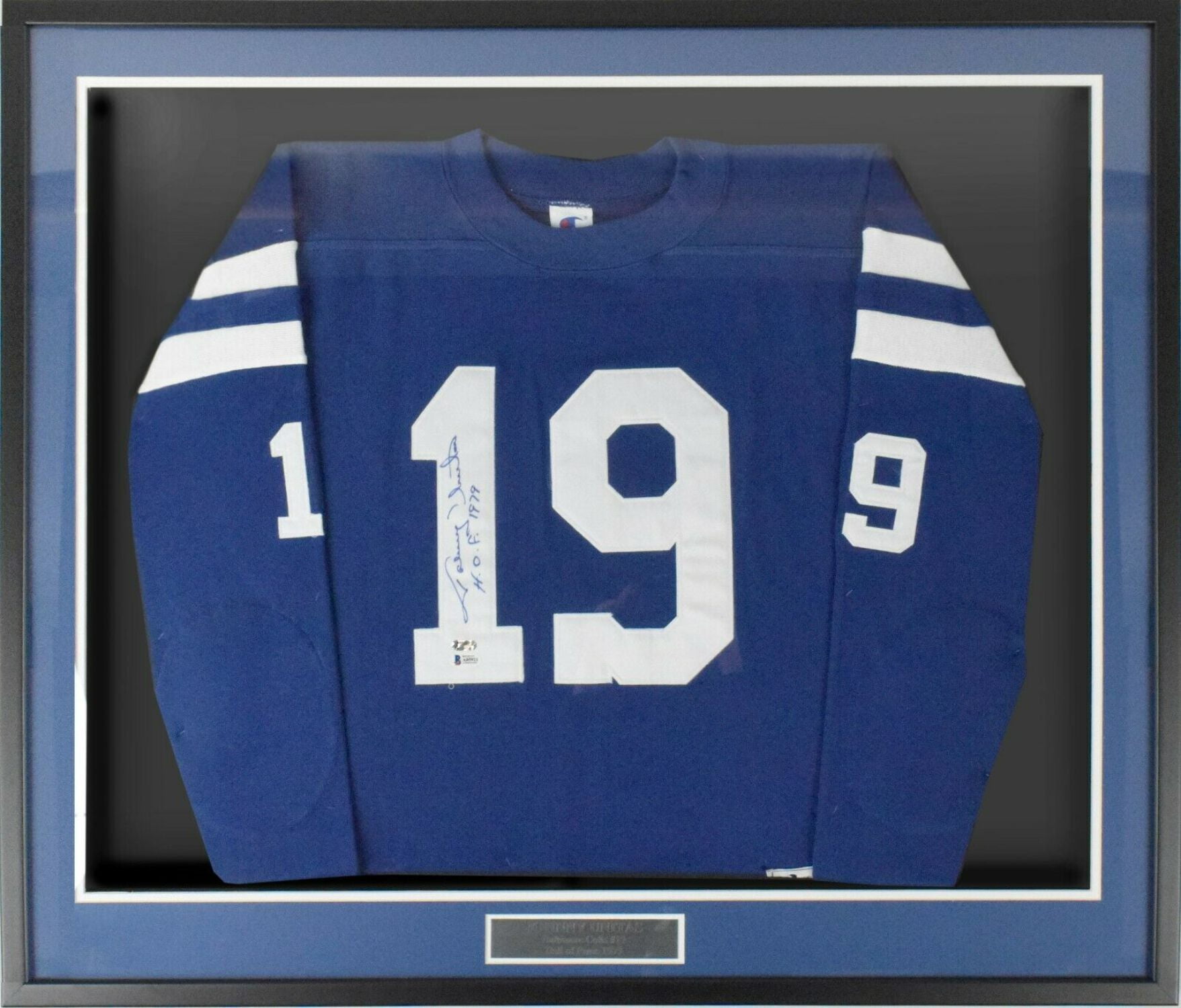 Johnny Unitas Hall Of Fame 1979 Signed Baltimore Colts Jersey Framed ...