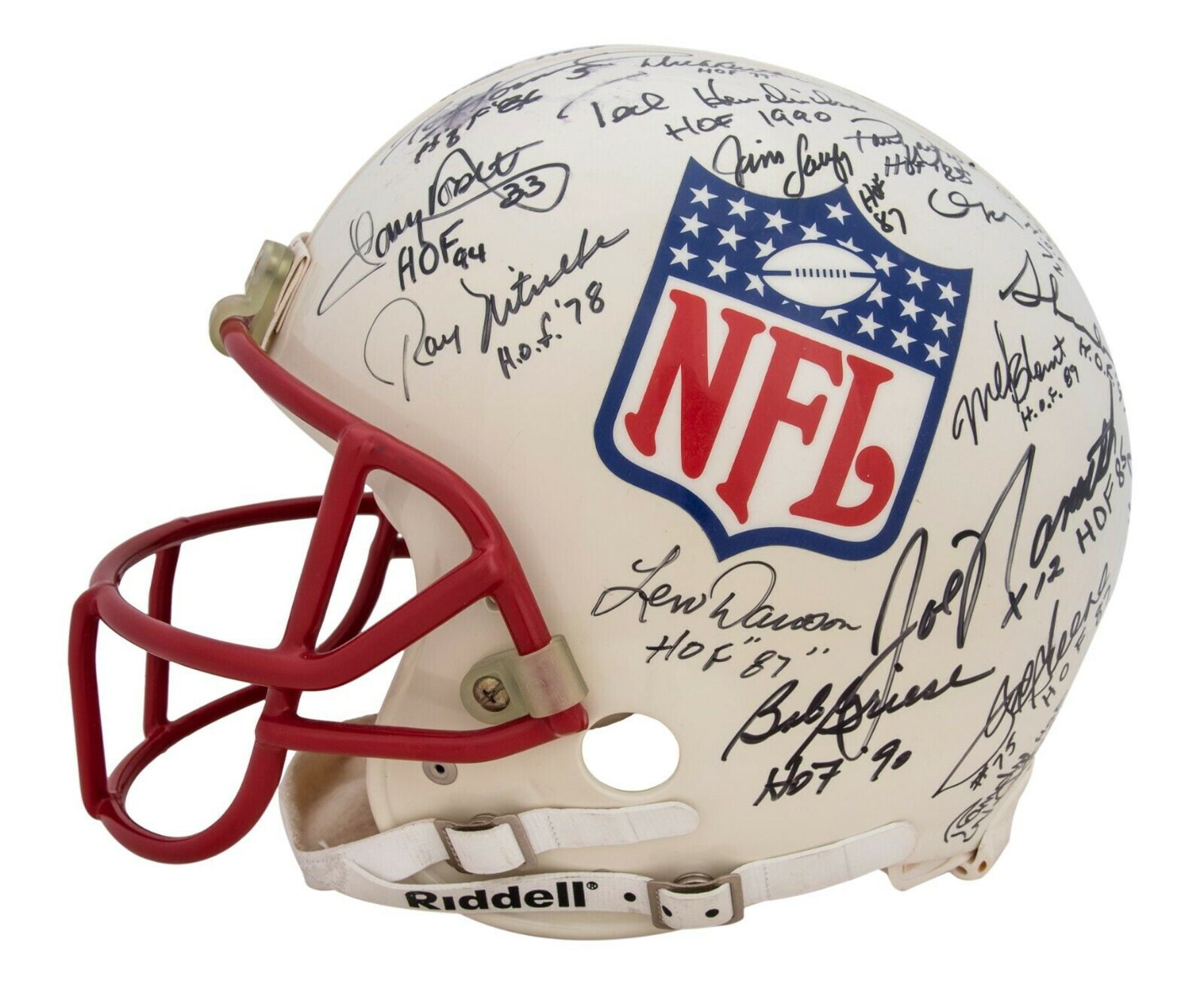 Johnny Unitas Joe Namath Hall Of Fame Multi Signed Full Size NFL Helmet ...